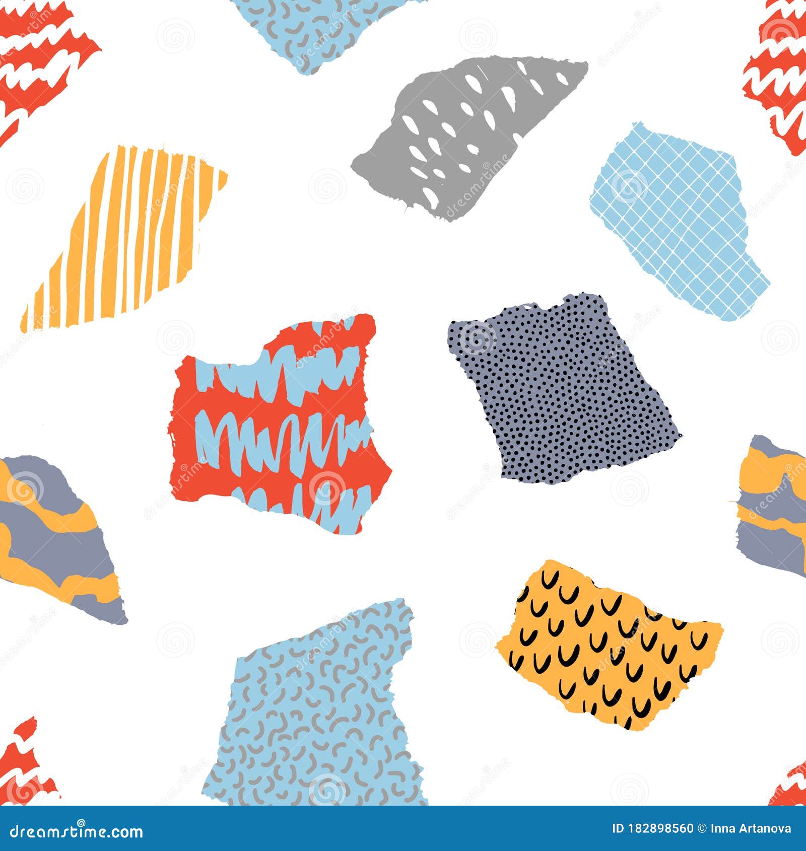 Collage Seamless Pattern. Colorful Vector Illustration Stock Vector ...