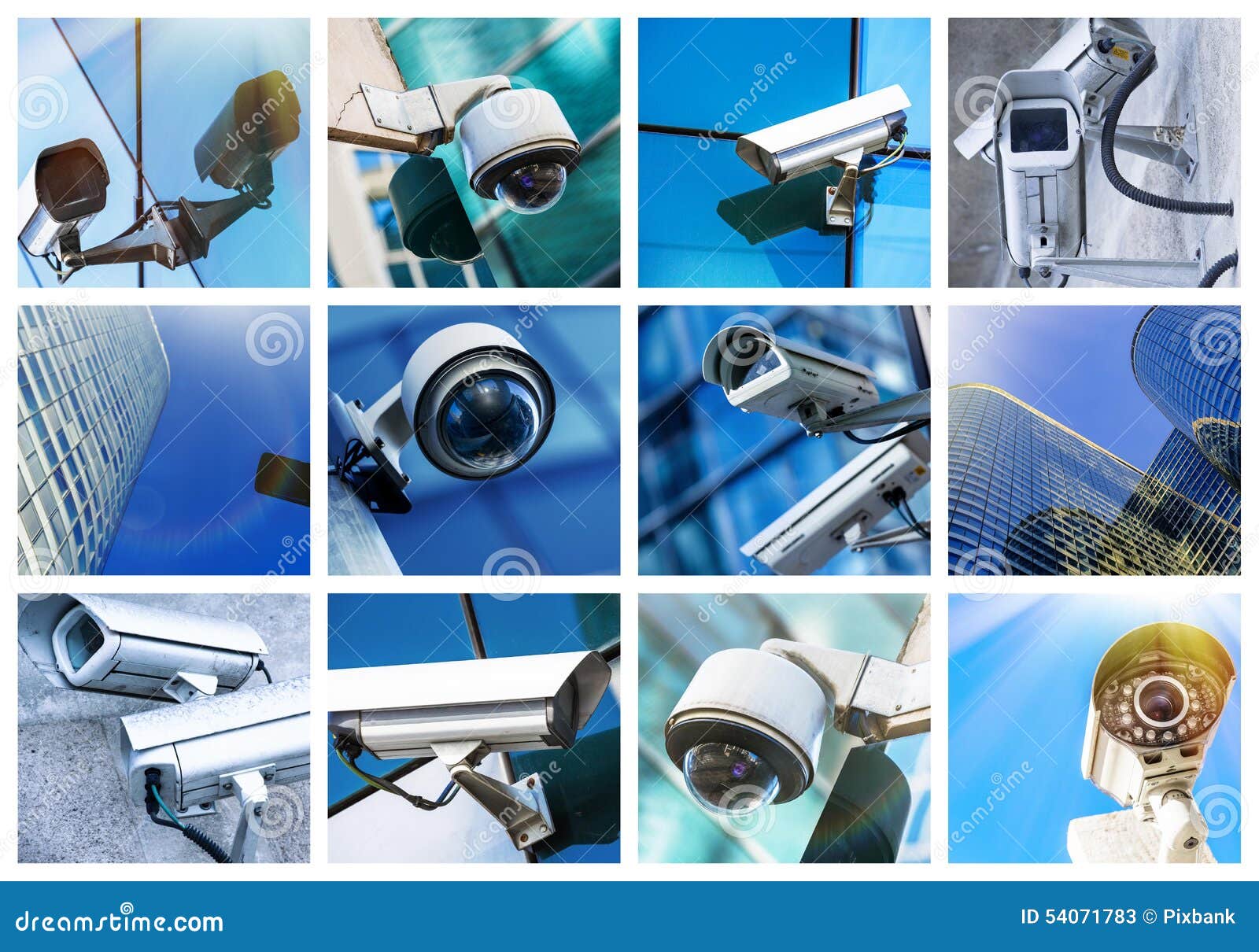 Collage of Security Camera and Urban Video Stock Image - Image of city ...