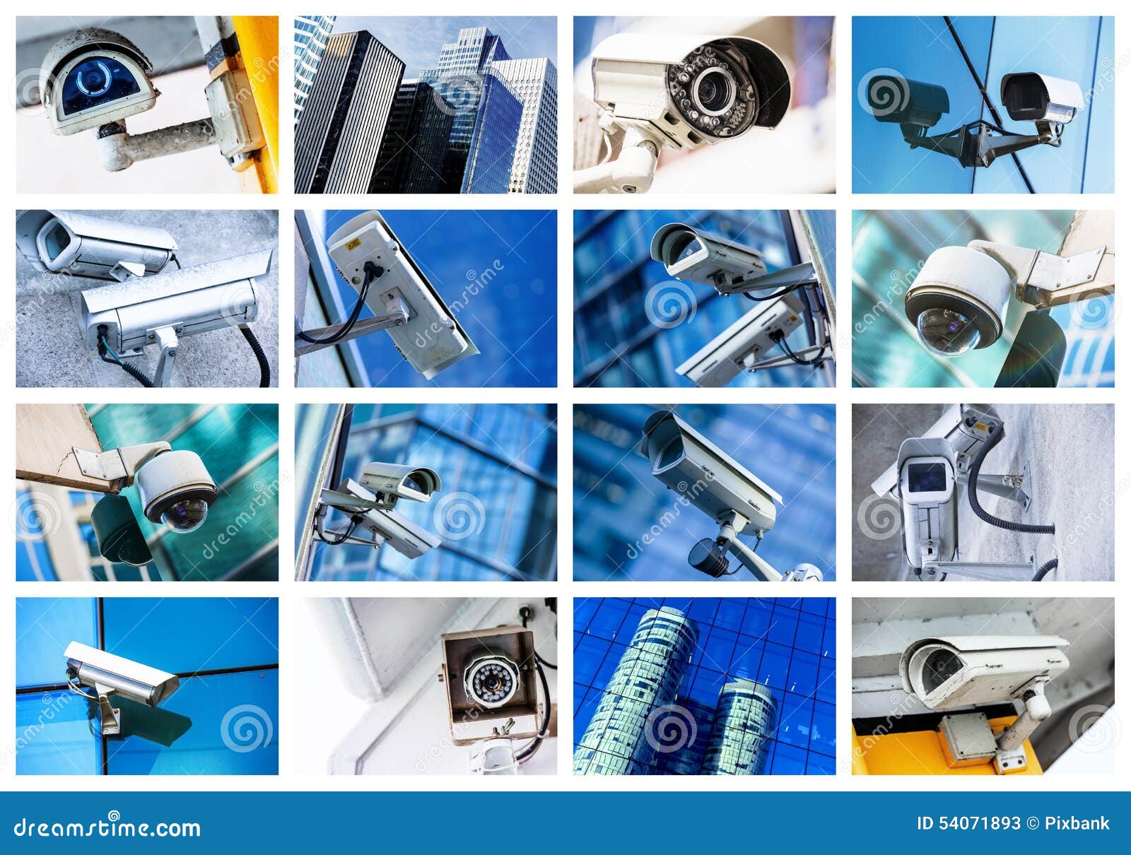 Collage of Security Camera and Urban Video Stock Image - Image of ...