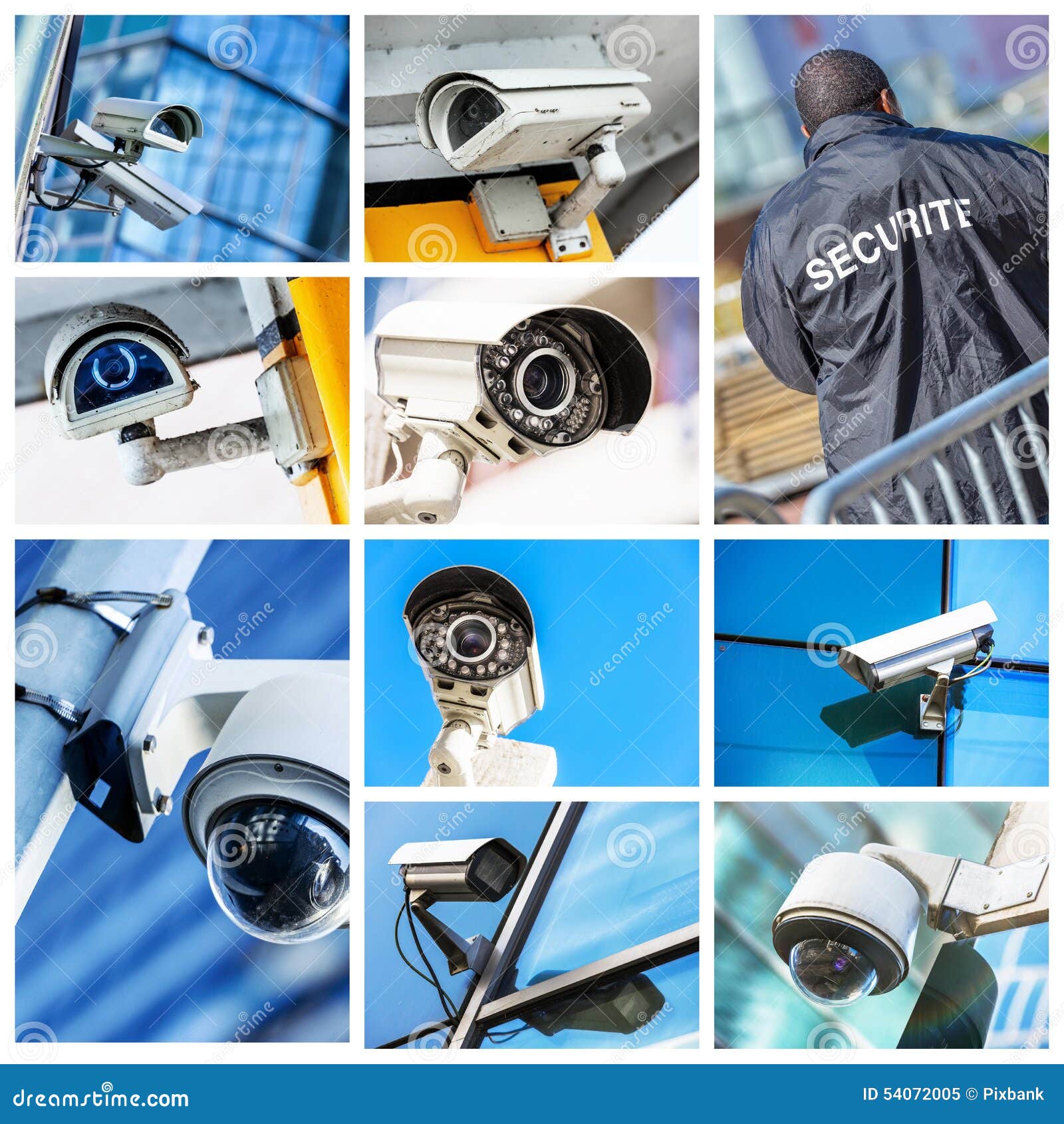 Collage of Security Camera and Urban Video Stock Image - Image of ...
