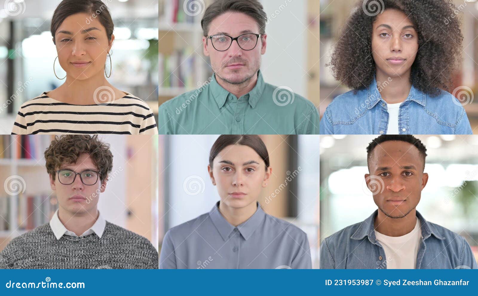 Collage of Serious Multiple Race People Looking at the Camera Stock ...