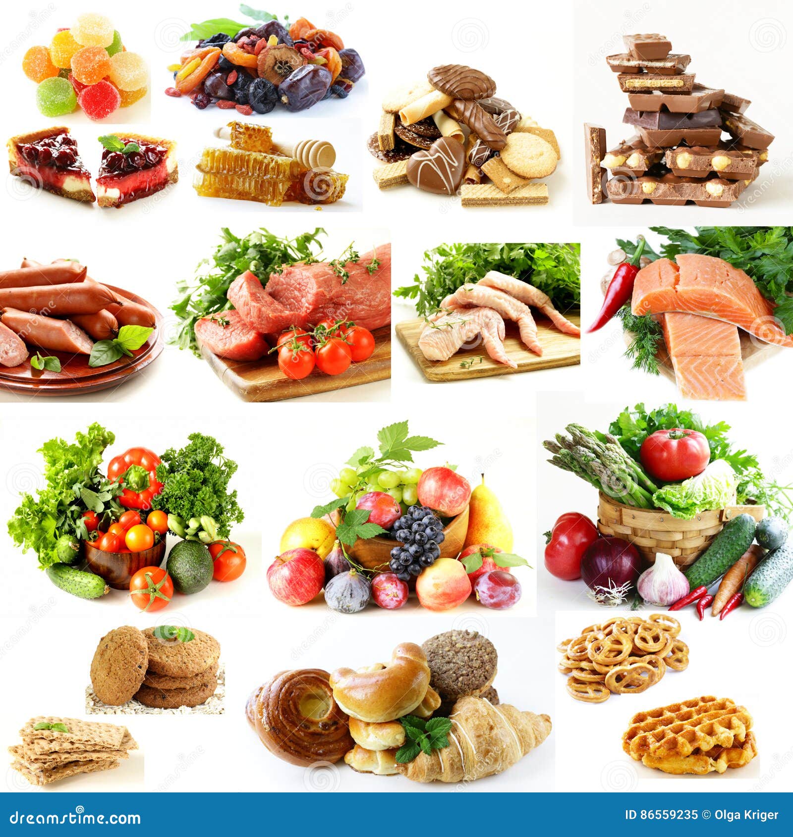 Collage, Set Food Pyramid, Healthy Eating Stock Image - Image of food ...