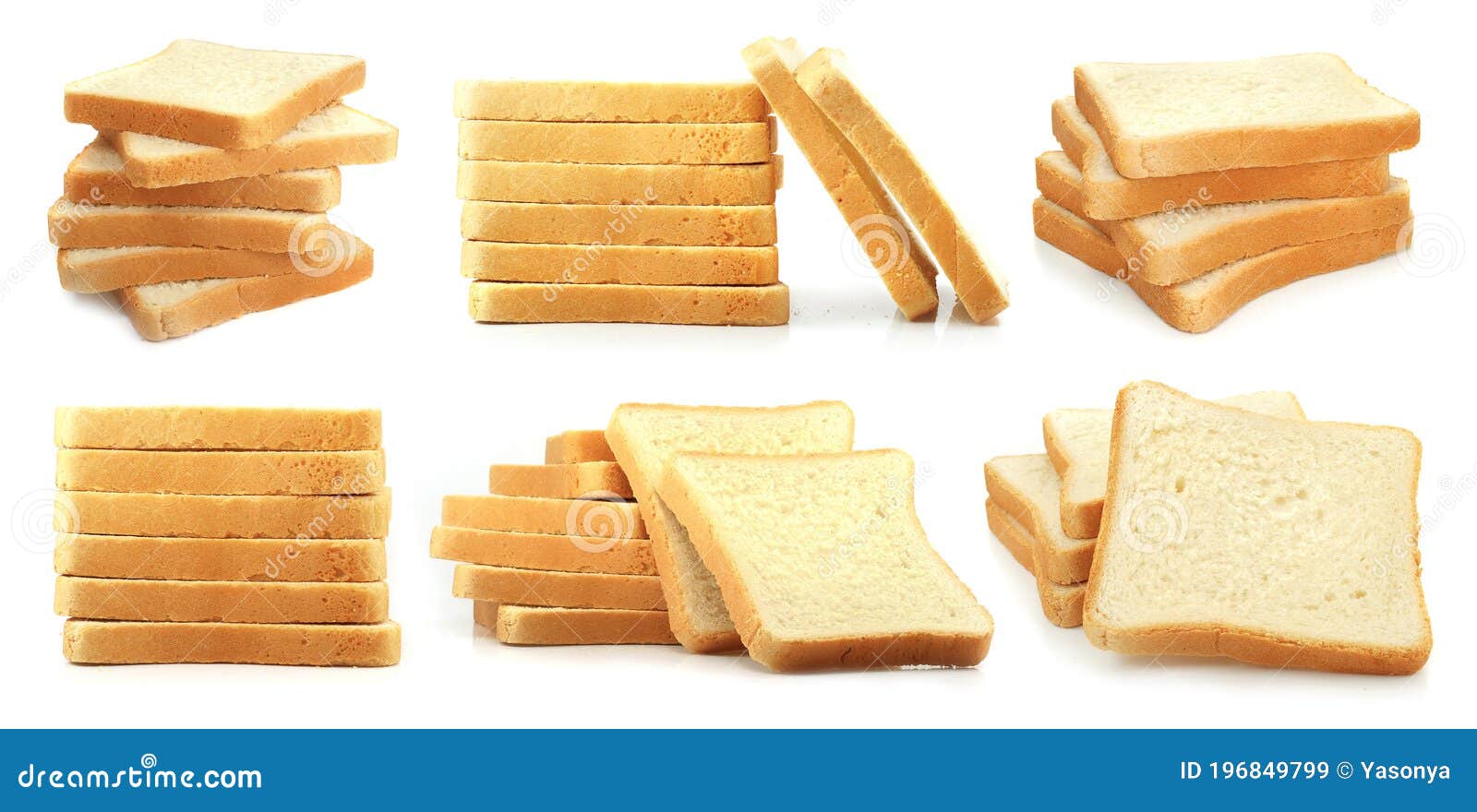 Collage Set Fresh Cut Bread Isolated Royalty-Free Stock Photography ...