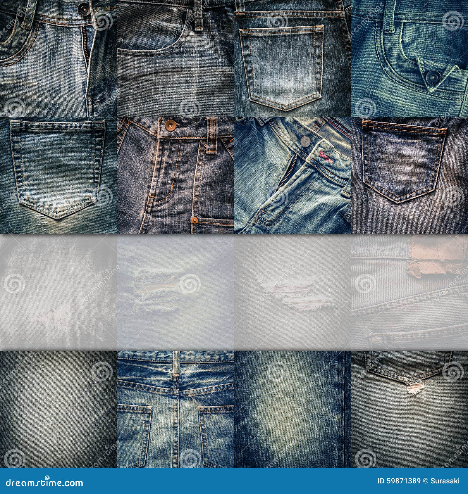 Collage Set of Jeans Background with Blank for Text Stock Image - Image ...