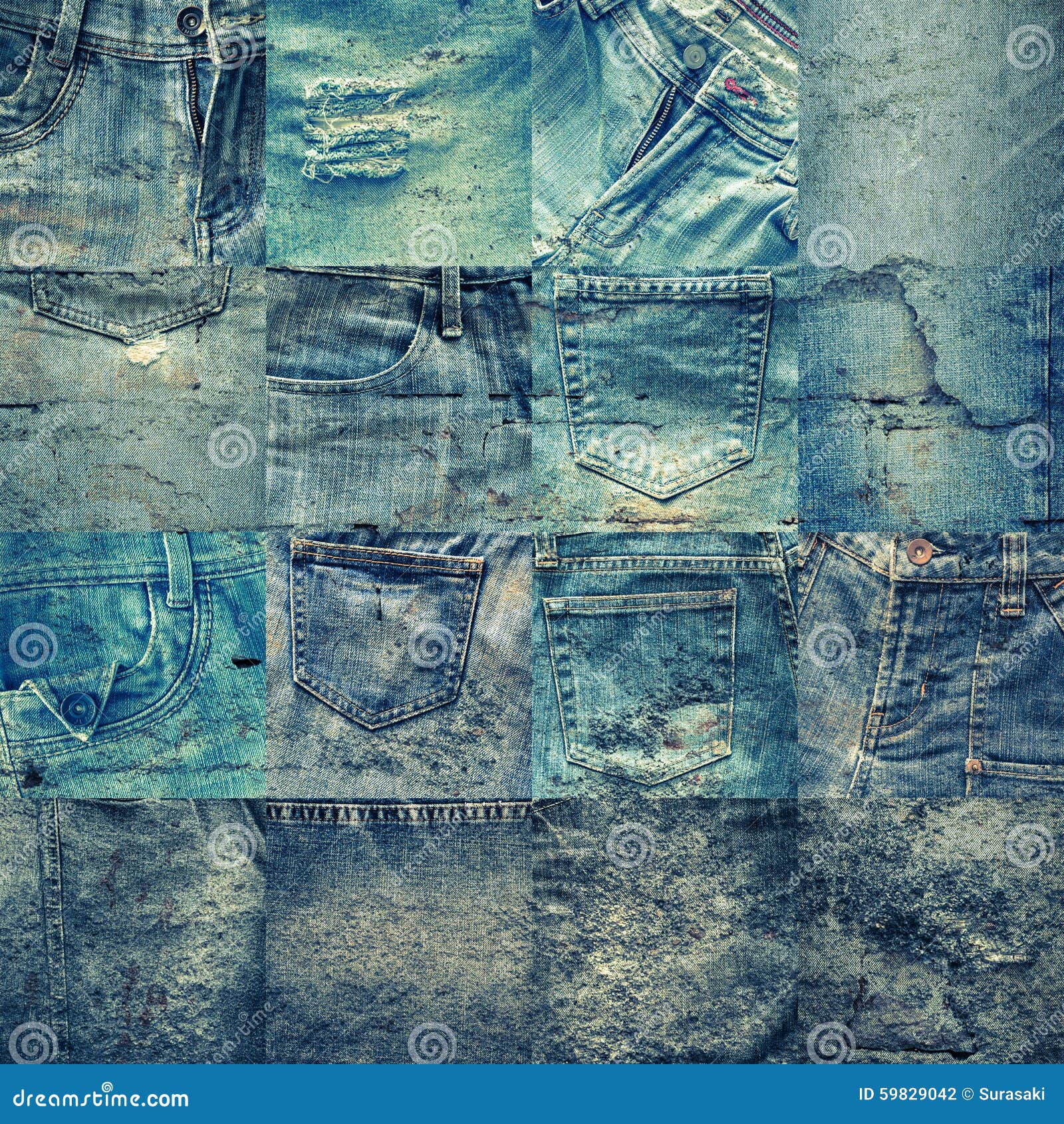 Collage Set of Jeans Background Stock Photo - Image of card, crack ...