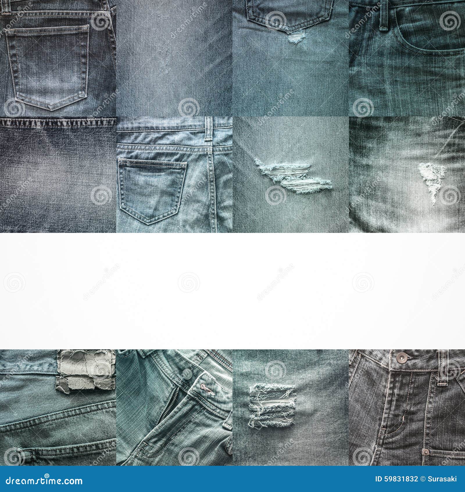 Collage Set of Jeans Background Stock Photo - Image of material, green ...