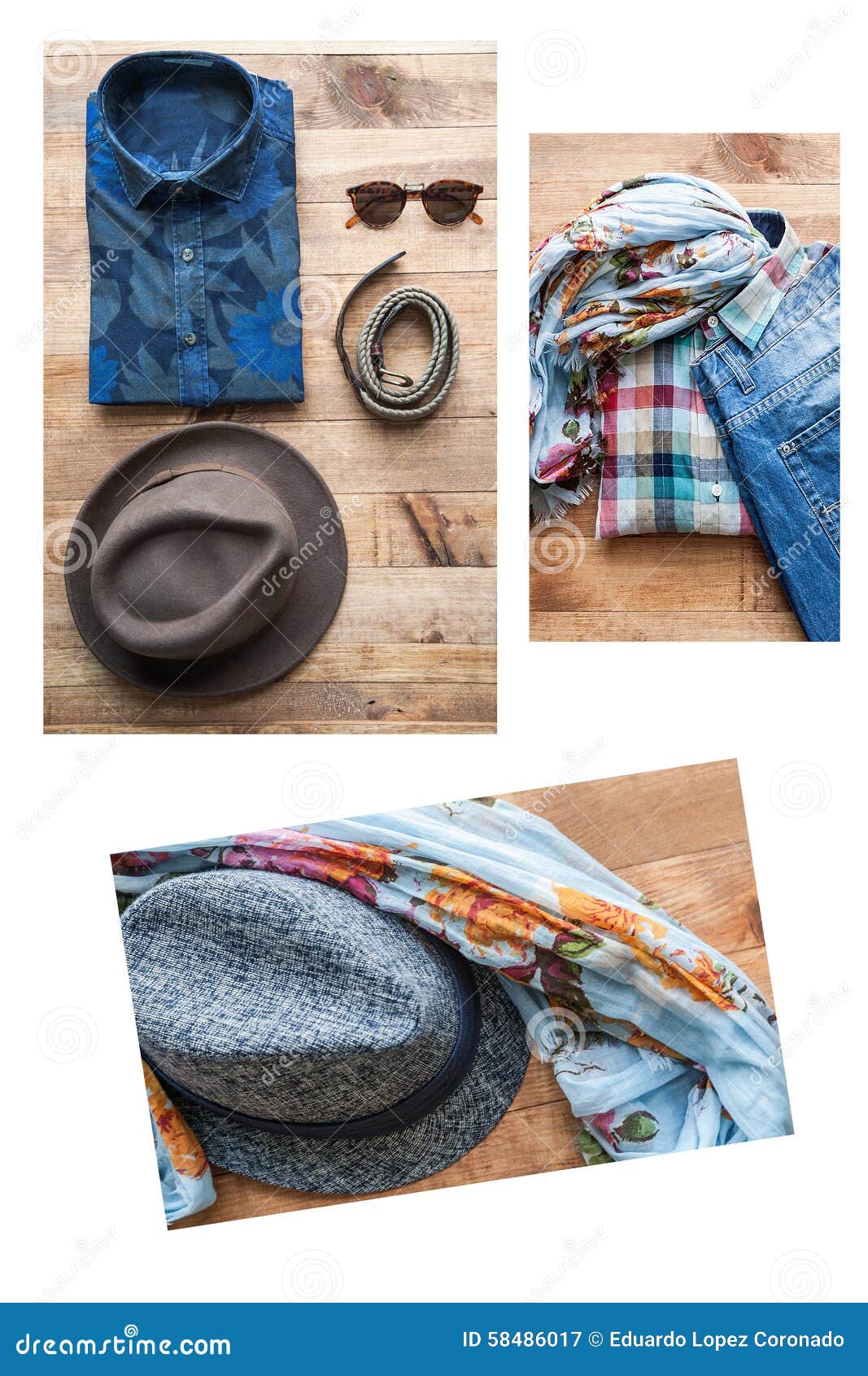 Collage Set of Various Clothes and Accessories for Men Stock Image ...