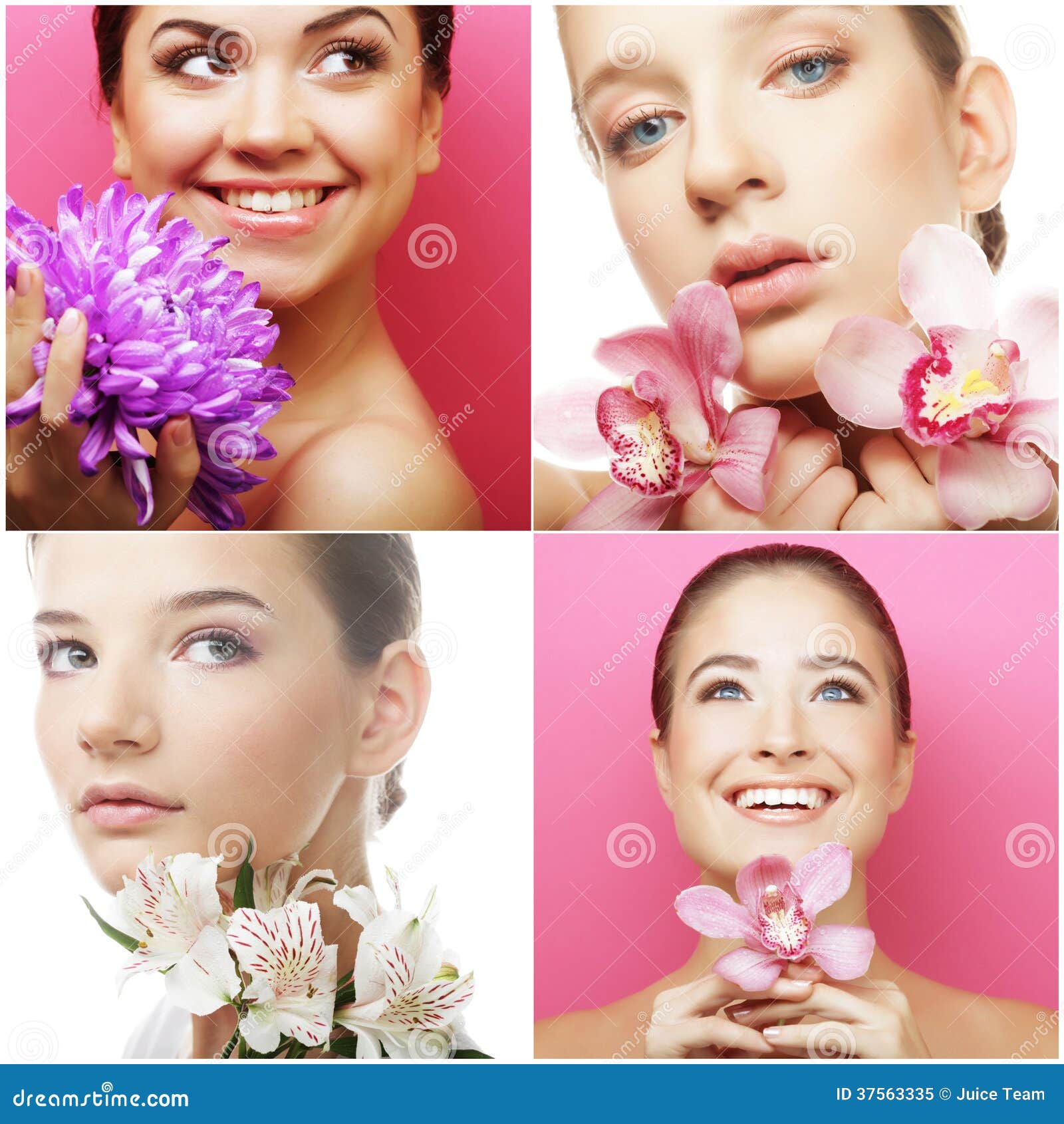 Collage of Several Photos for Beauty Industry Stock Image - Image of ...