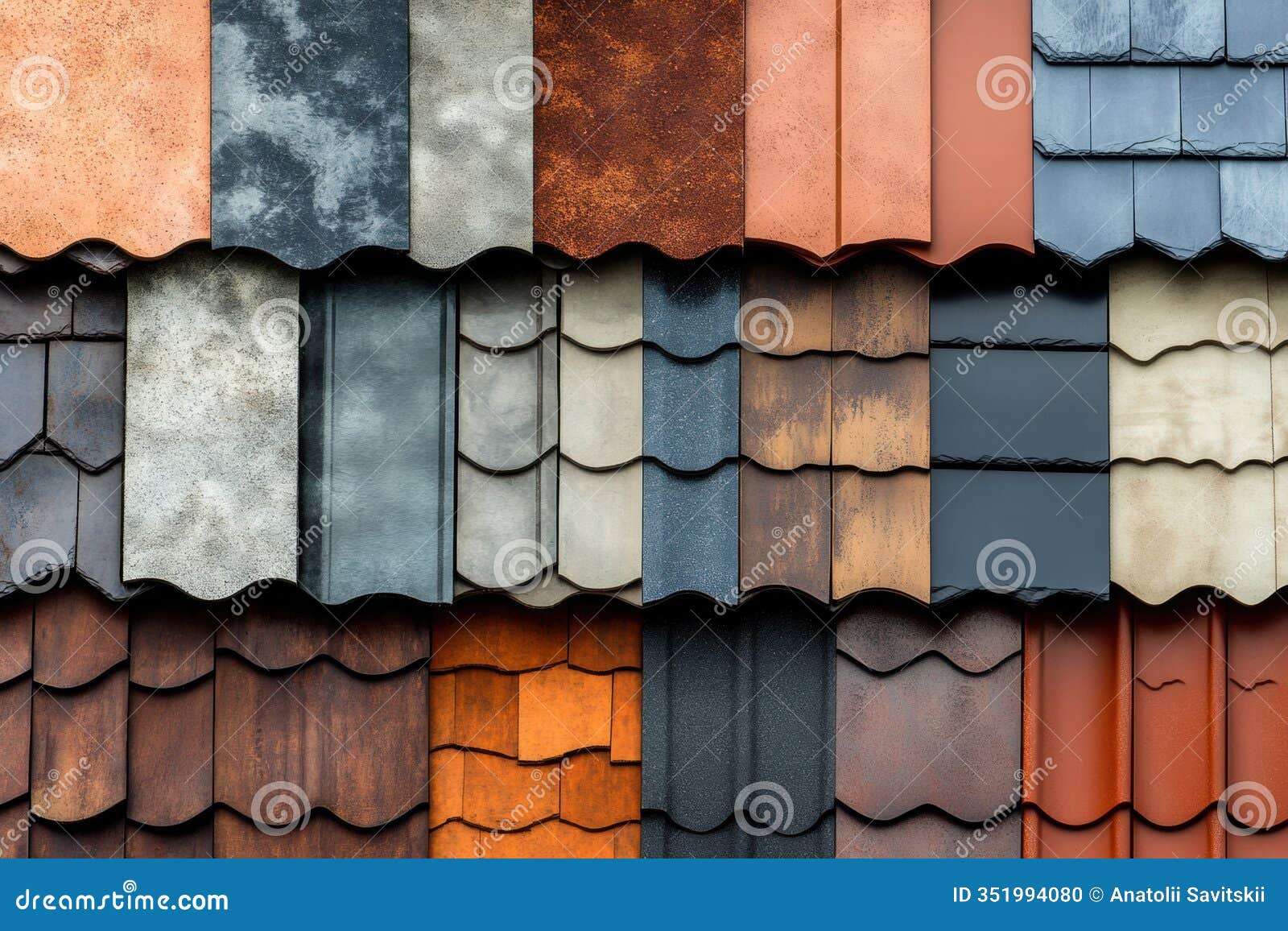 Collage Showcasing Various Roof Covering Samples from Different ...