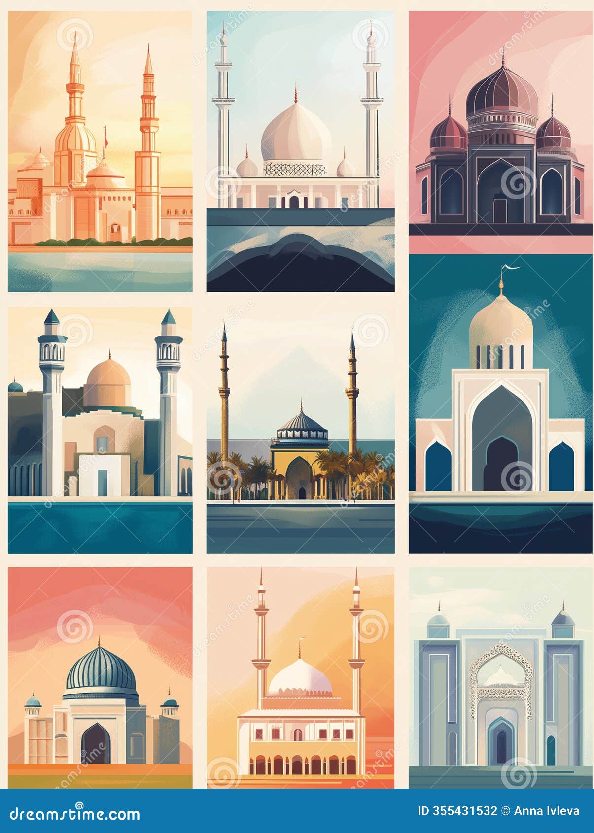 Collage Showcasing Various Unique Mosques from Different Regions Around ...