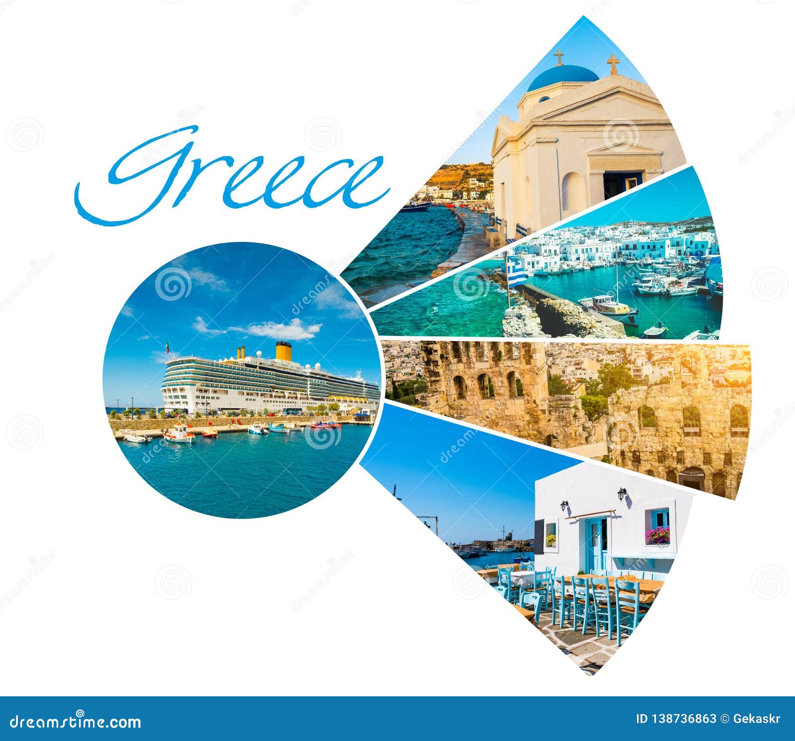 Collage of Sights of Greece Stock Image - Image of landmark, attraction ...