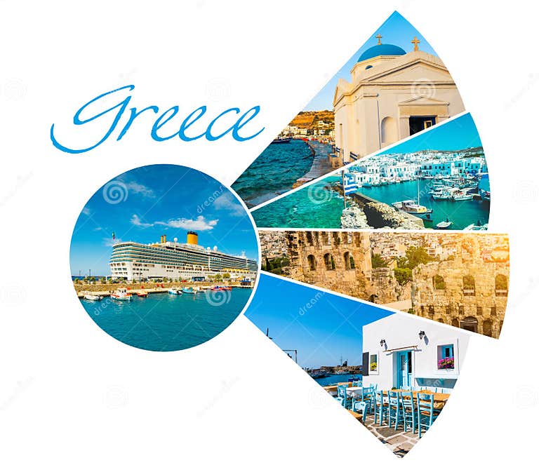 Collage of Sights of Greece Stock Image - Image of landmark, attraction ...