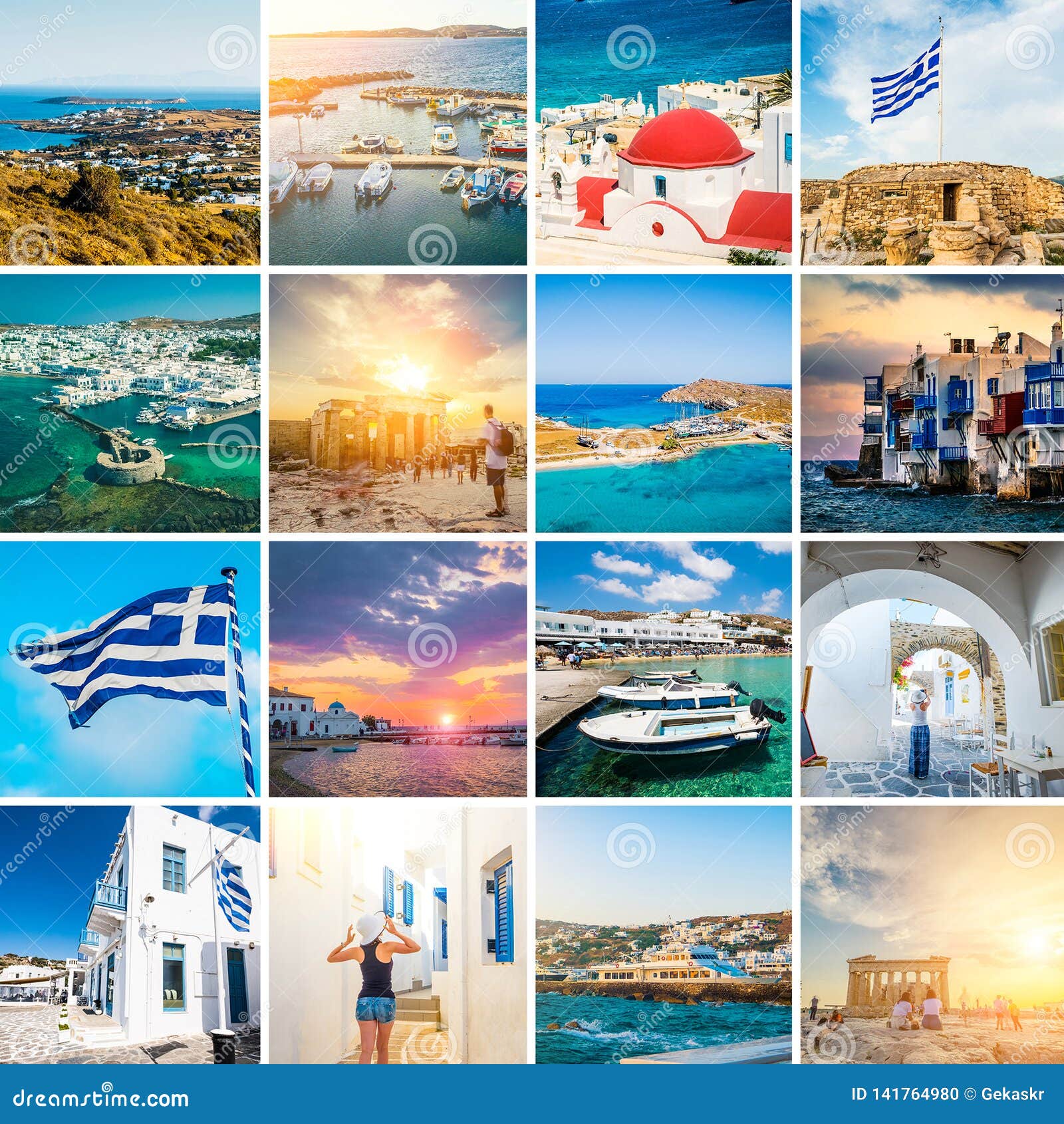 Collage of Sights of Greece Stock Photo - Image of nature, landscape ...