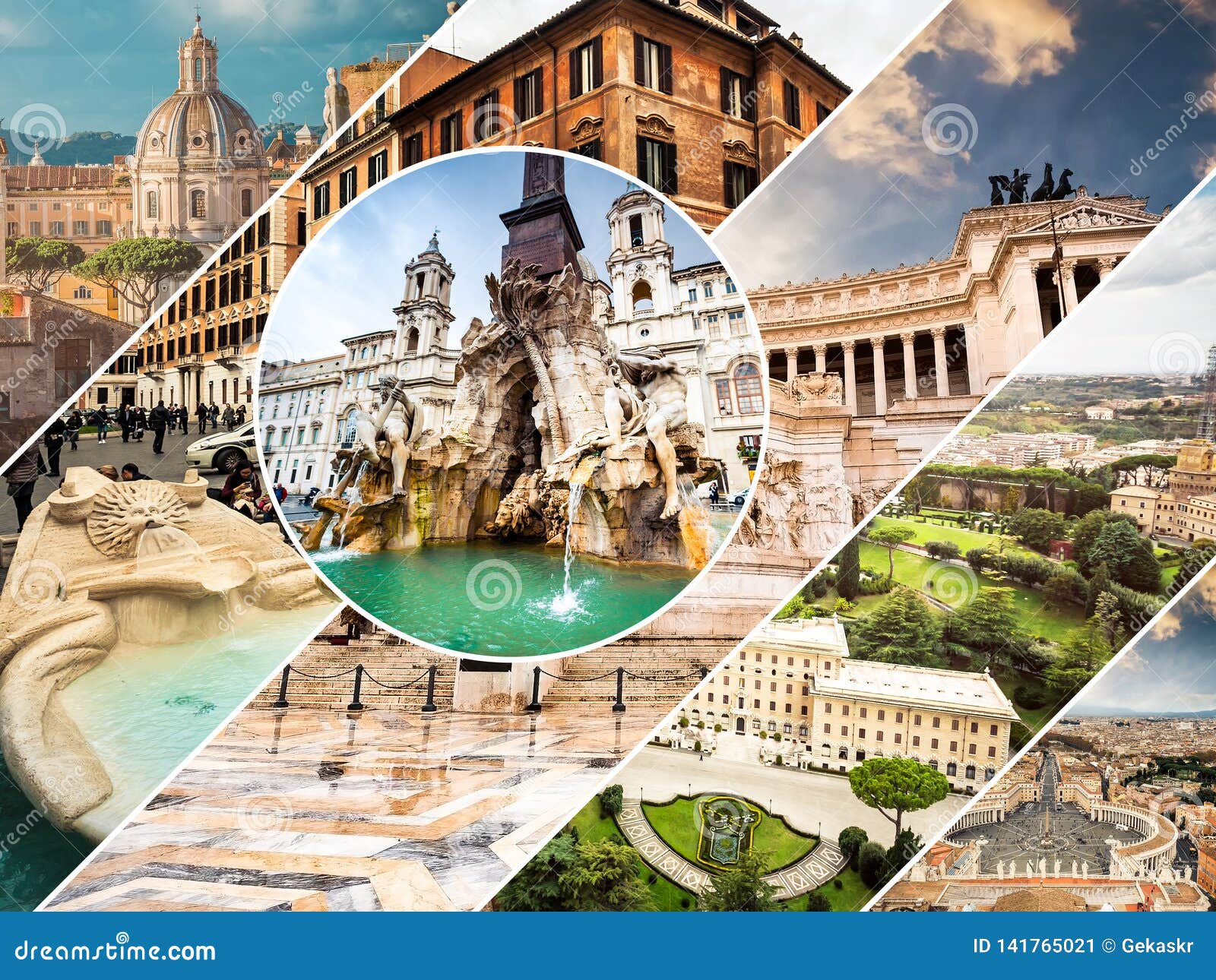 Collage of sights of Rome editorial photo. Image of cathedral - 141765021