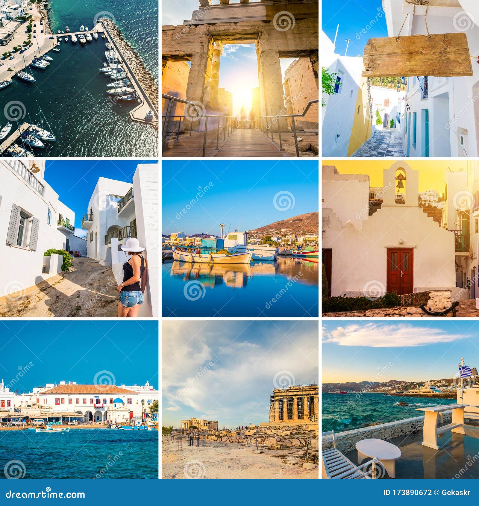Collage of Sights of Greece Stock Photo - Image of monument, beach ...