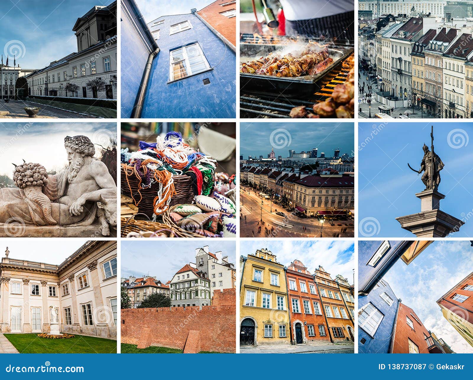 Collage of Sights of Warsaw Stock Image - Image of modern, poland ...