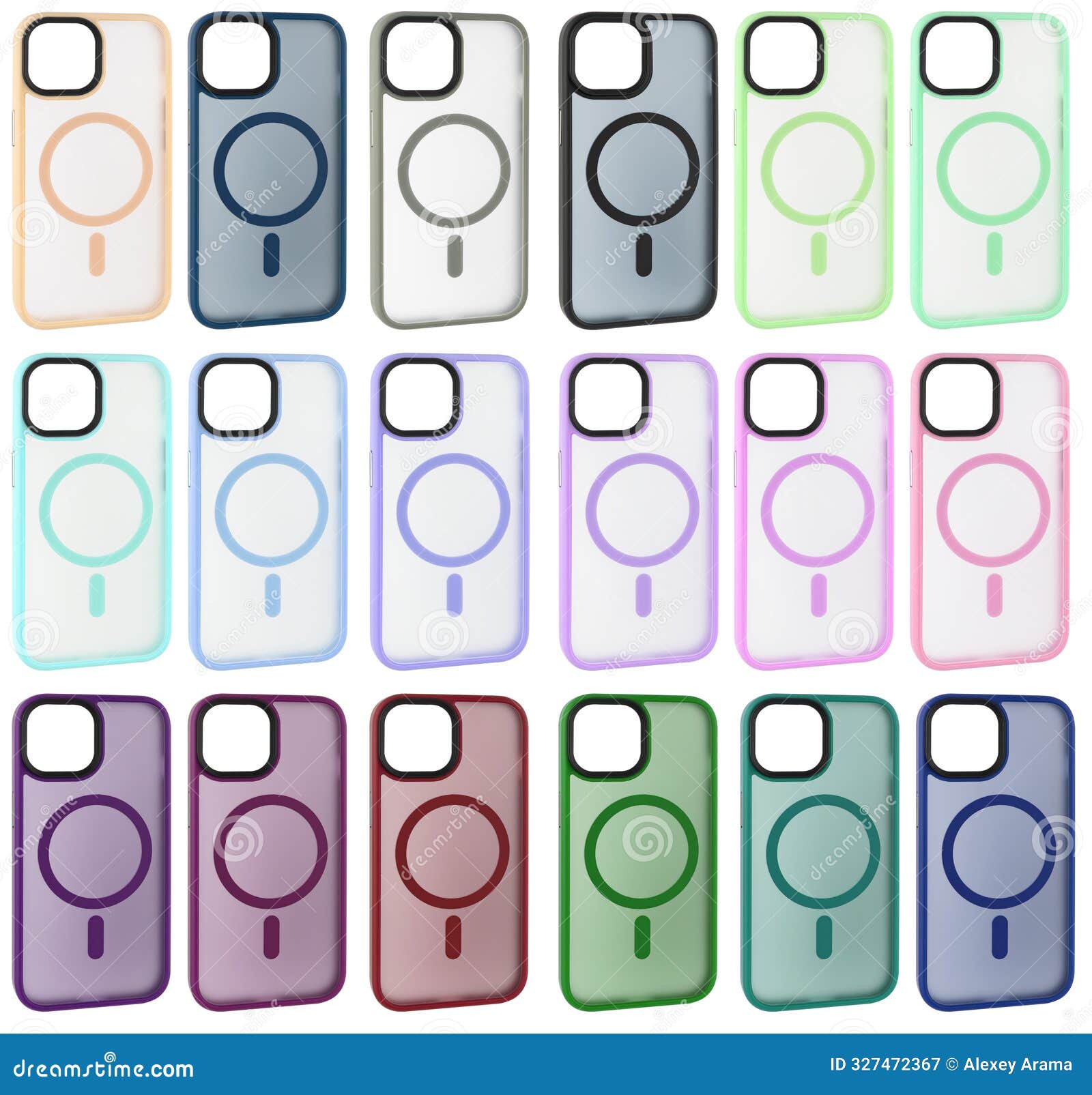 Collage Silicone Case for Phone, on White Background in Isolation Stock ...
