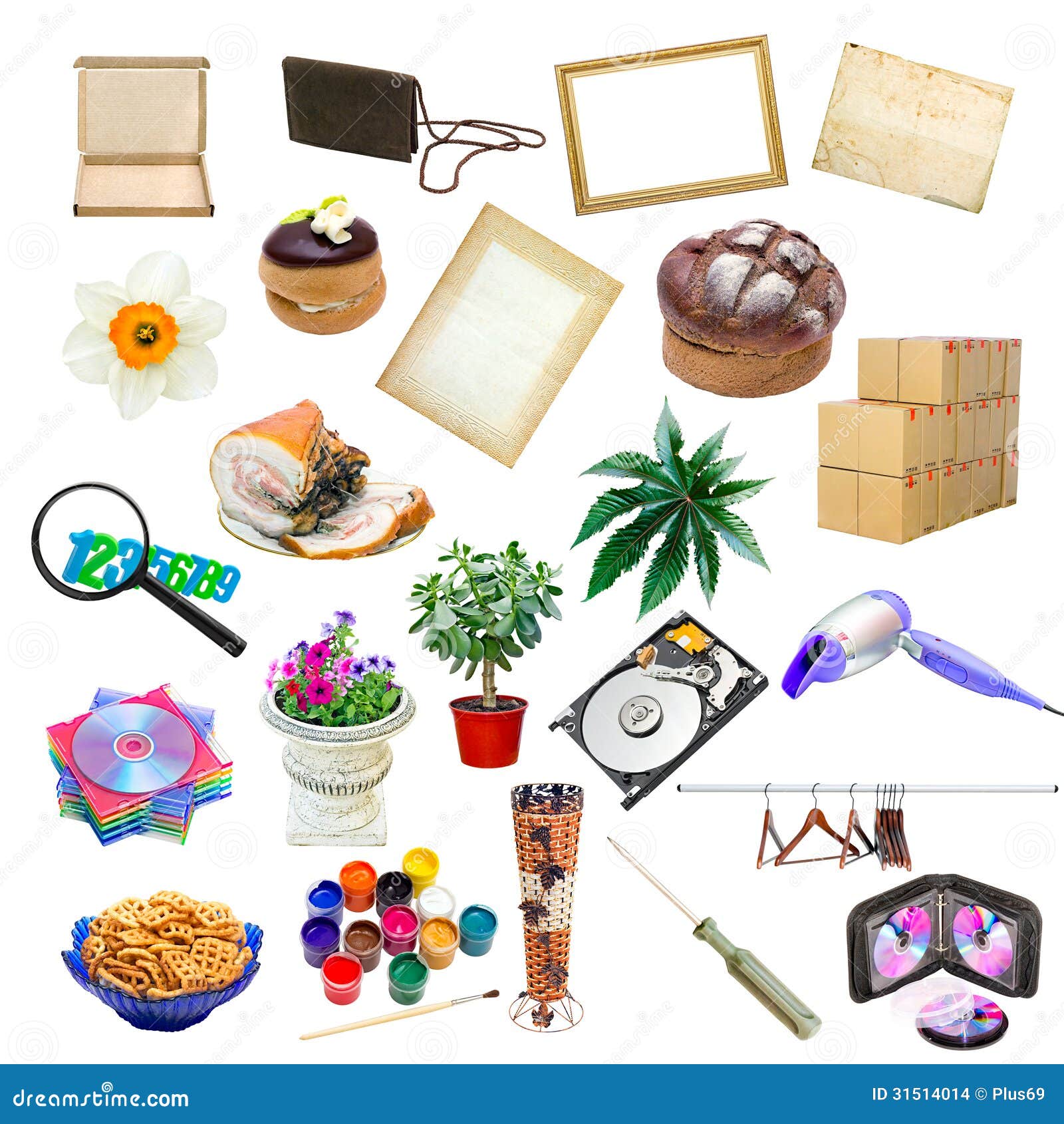 Collage Simple Des Objets D'isolement Photo stock - Image du objets ...