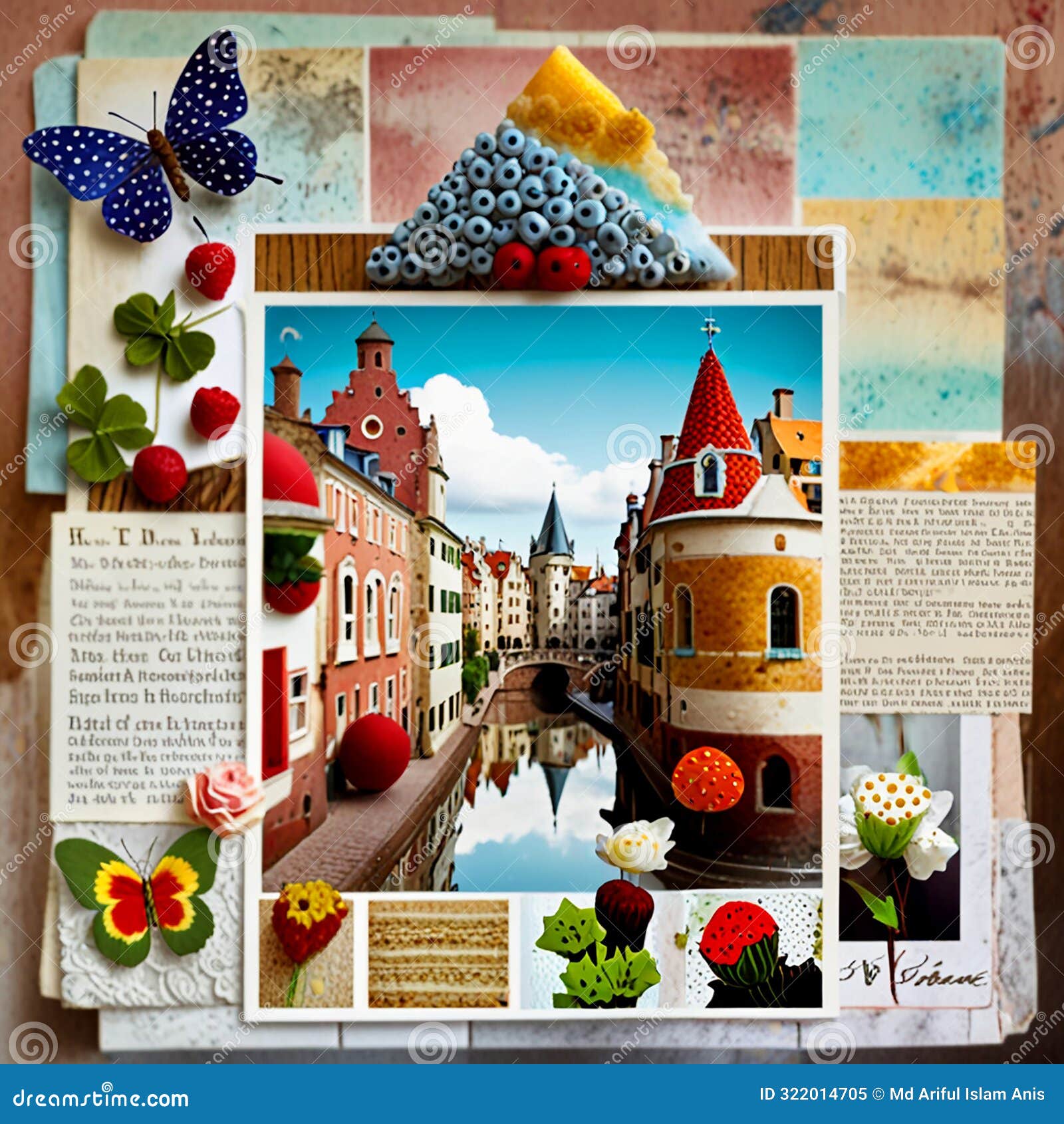 Beautiful Collages stock illustration. Illustration of trendy - 322014705