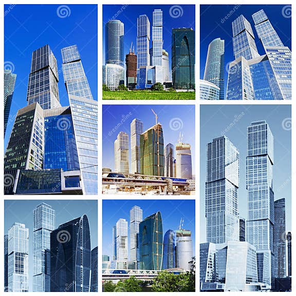 Collage of skyscrapers stock image. Image of business - 16716569