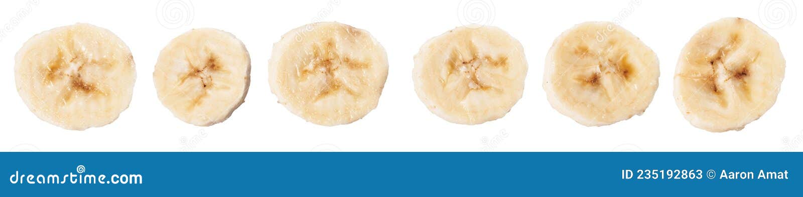 Collage of Slices of Banana Isolated on a White Background Stock Image ...