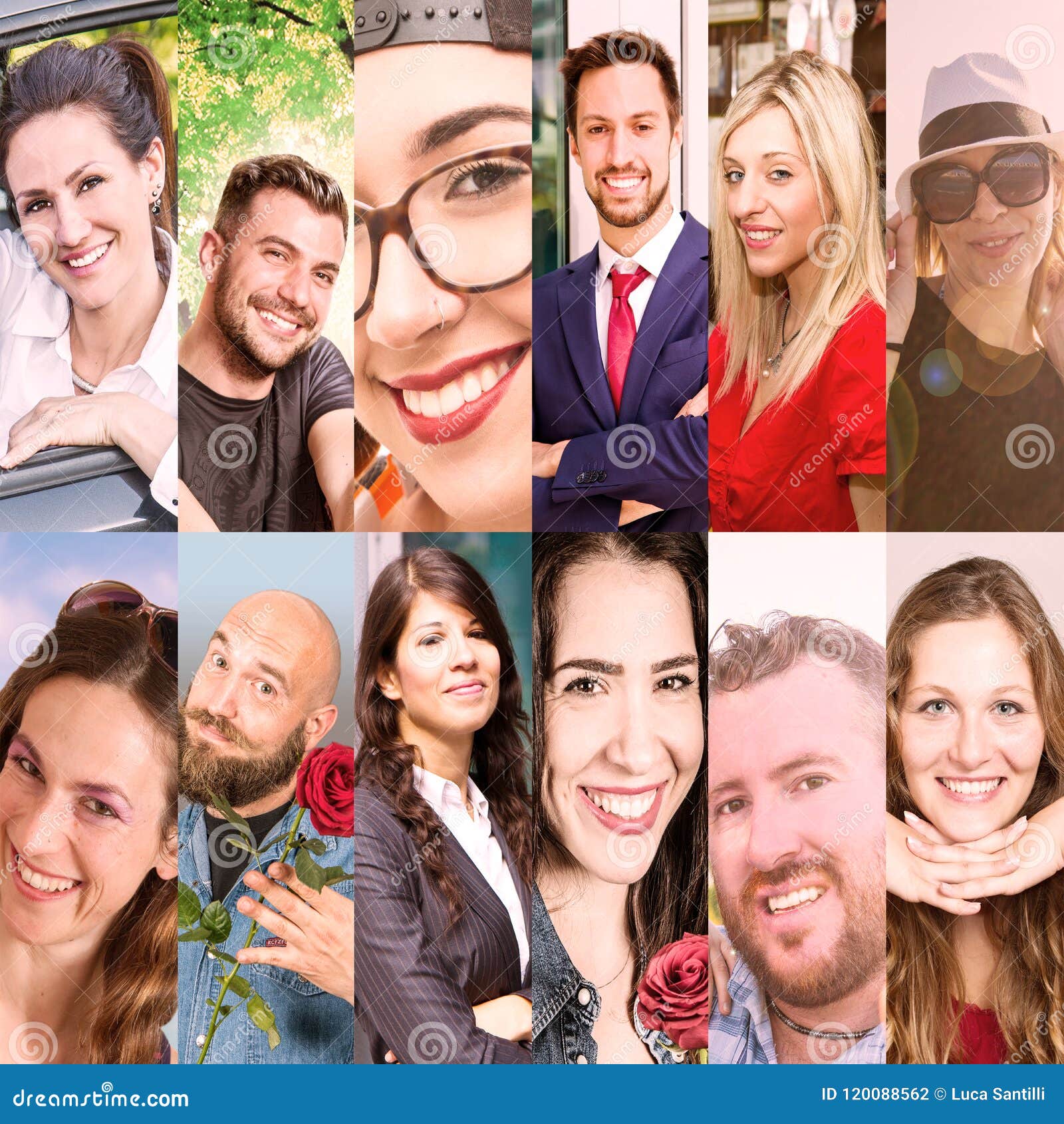 Collage of smiling people stock photo. Image of healthy - 120088562