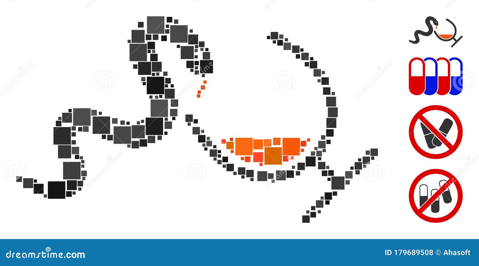 Square Snake Toxin Icon Vector Mosaic Stock Vector - Illustration of ...