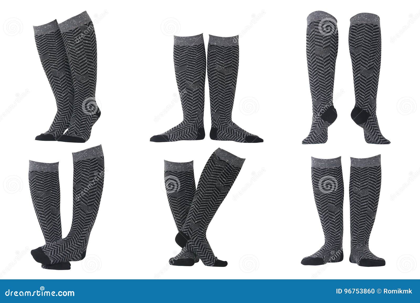 Collage of Socks in Different Poses Isolated Stock Photo - Image of ...