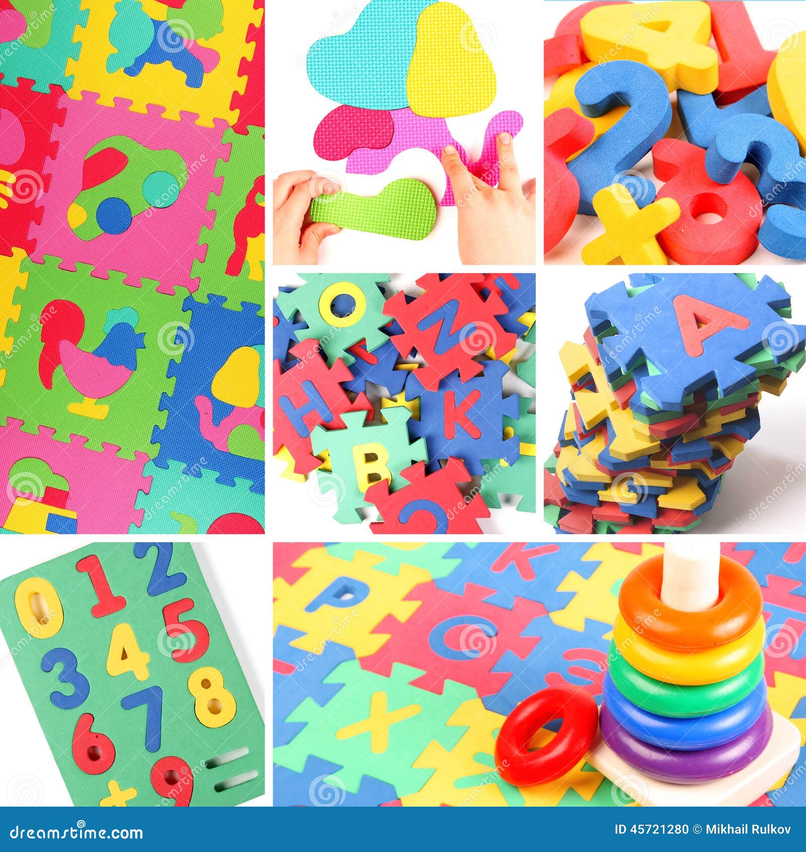 Collage of soft toys stock photo. Image of creativity - 45721280