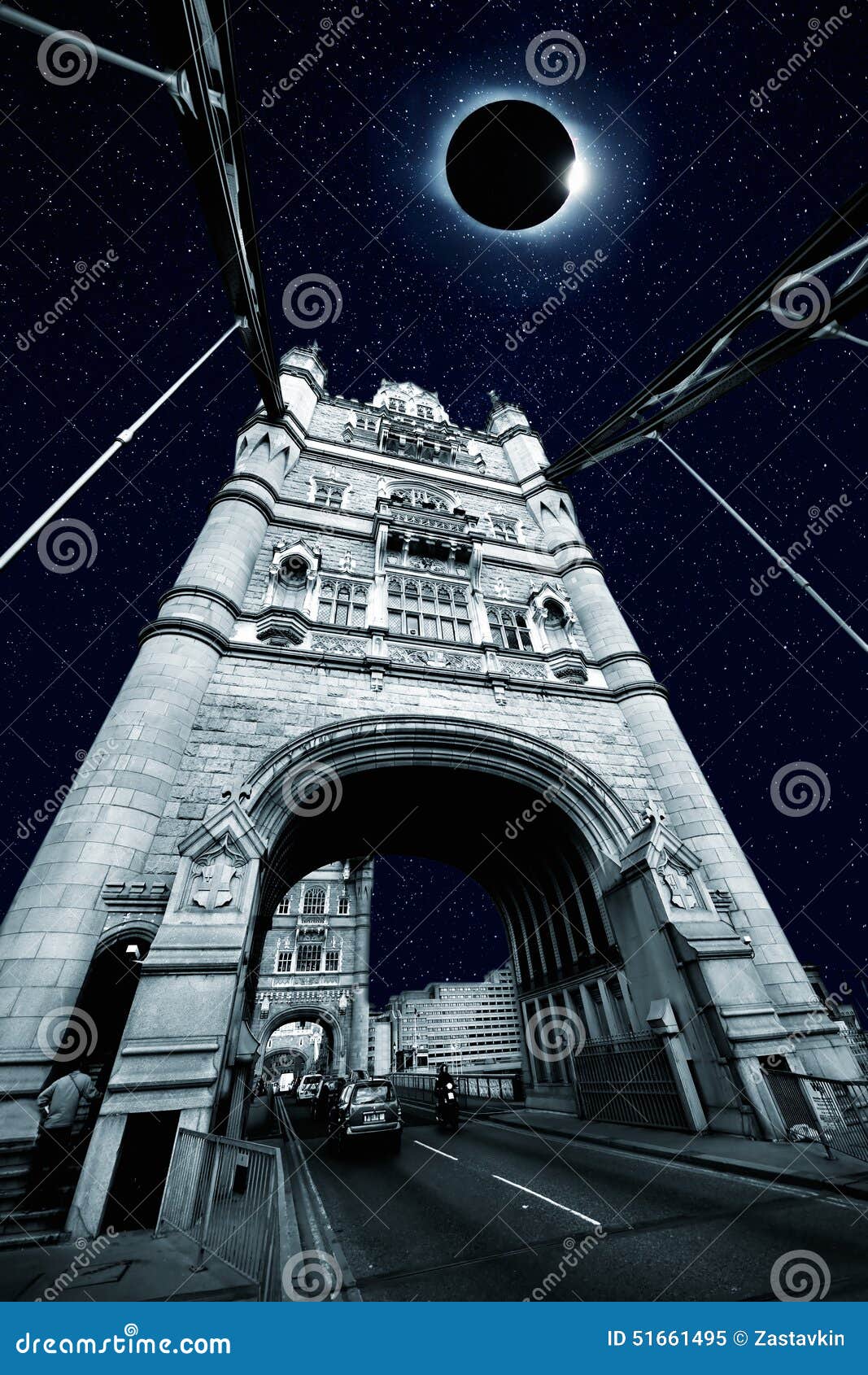 Collage of Solar Eclipse Over Tower Bridge in London Stock Image ...