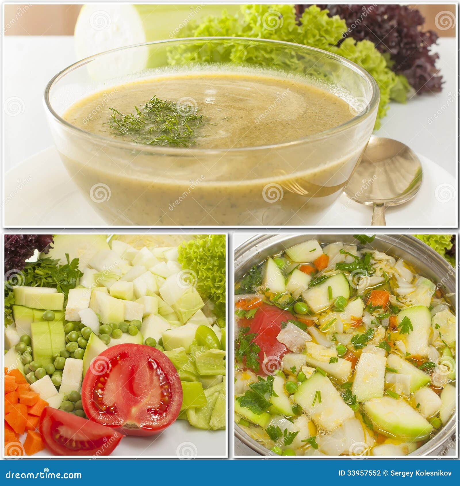 Collage of Soup with Vegetables Stock Photo - Image of cooking ...