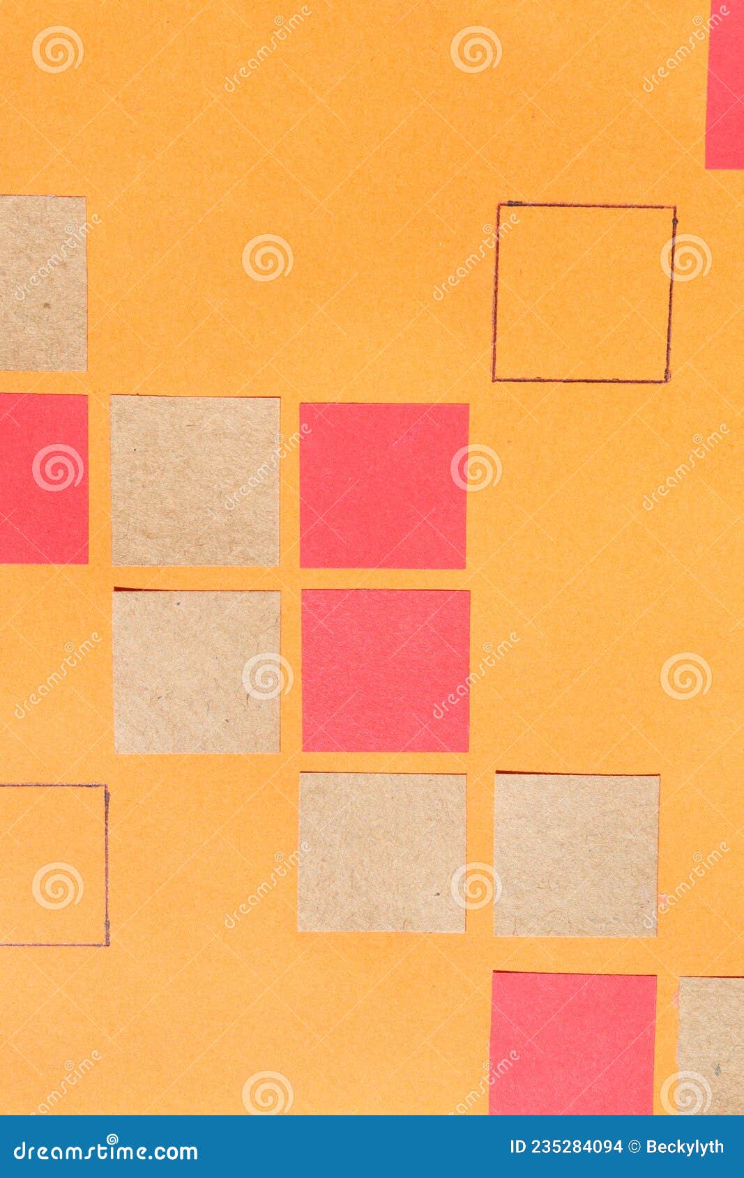 Collage of Squares Drawn and Paper Background Stock Photo - Image of ...