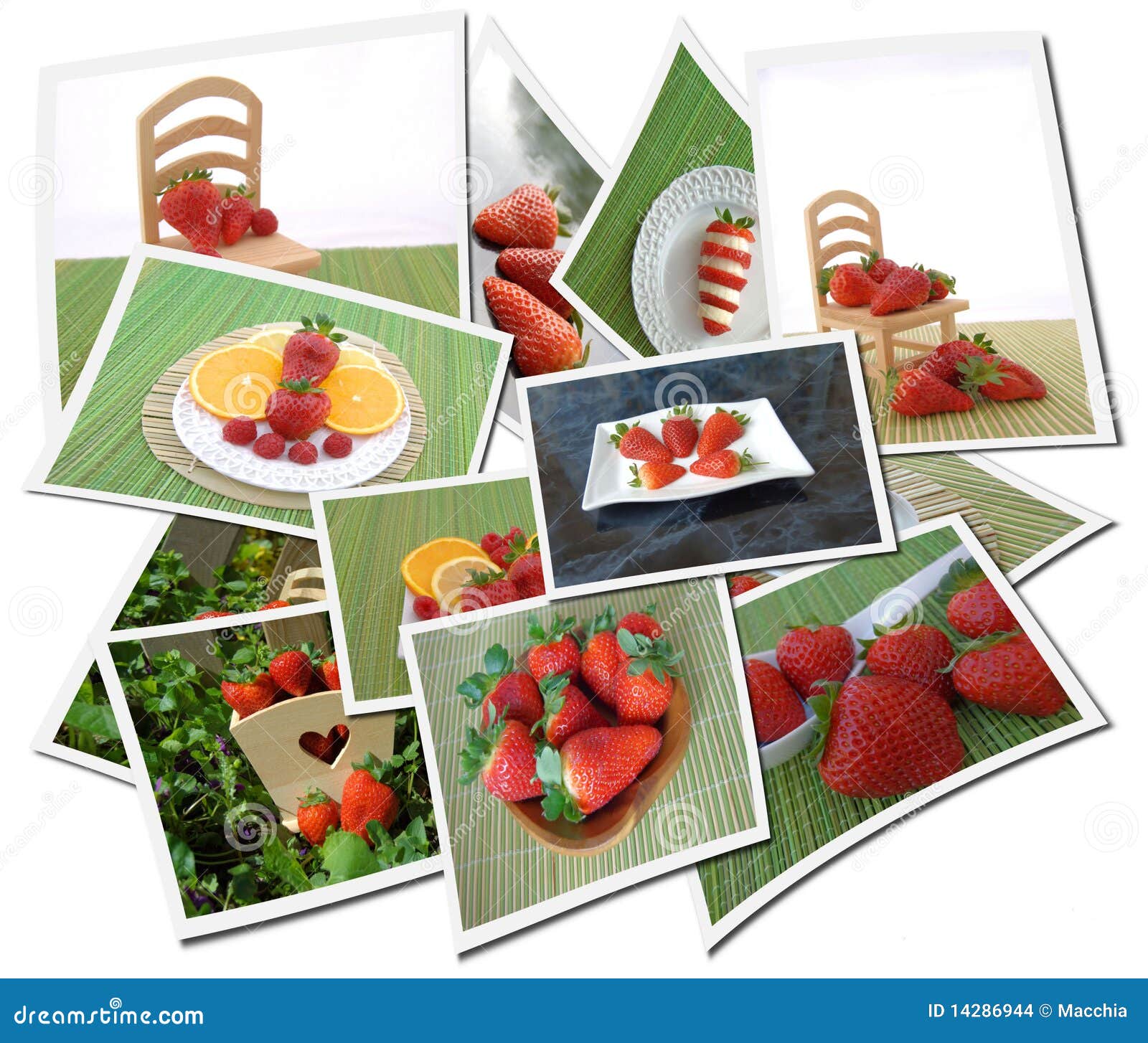 Collage with strawberries stock photo. Image of strawberries - 14286944