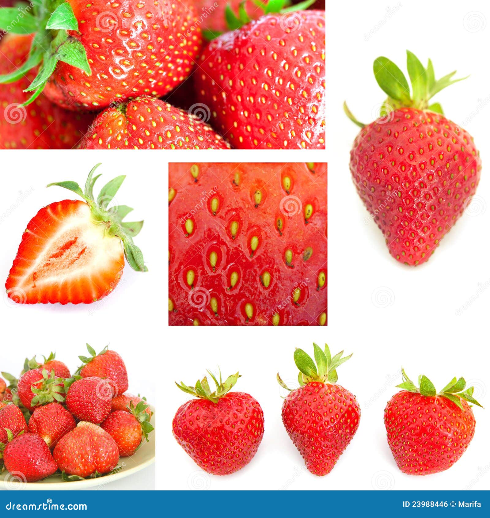 Collage of strawberry stock photo. Image of seasonal - 23988446