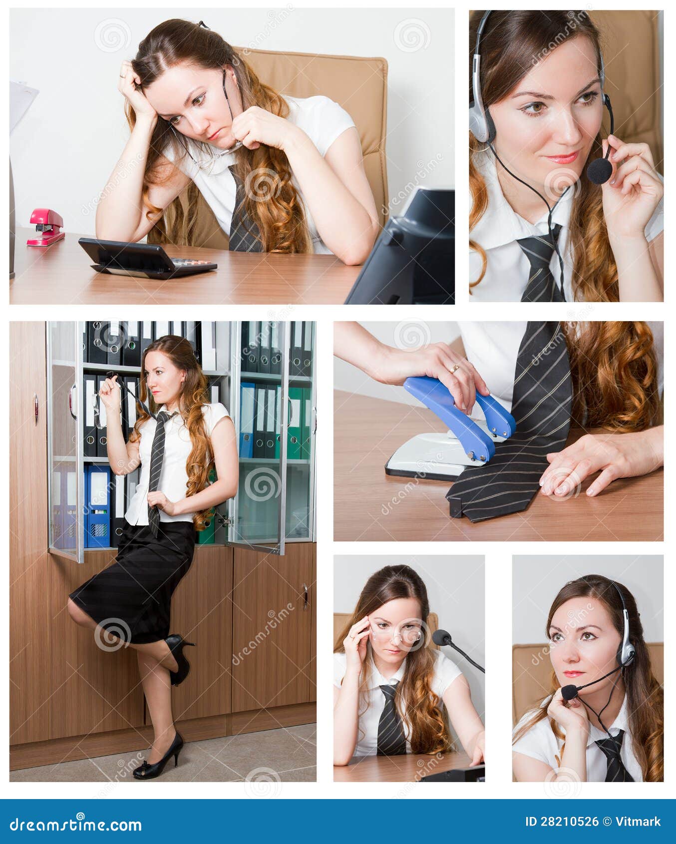 Collage of Successful Businesswoman in Office Stock Photo - Image of ...