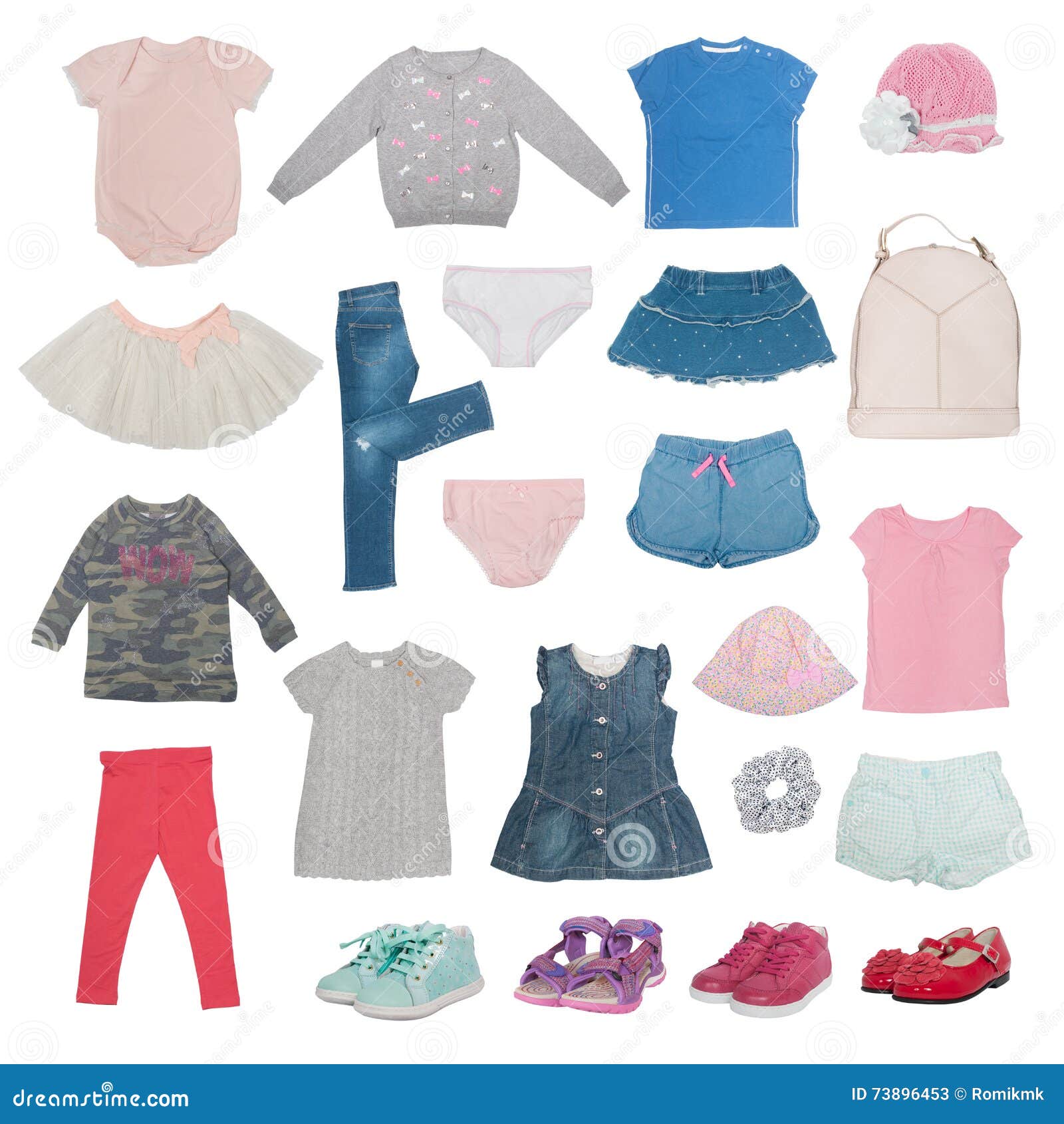Collage of Summer Baby Clothes Isolated Stock Image - Image of clothes ...