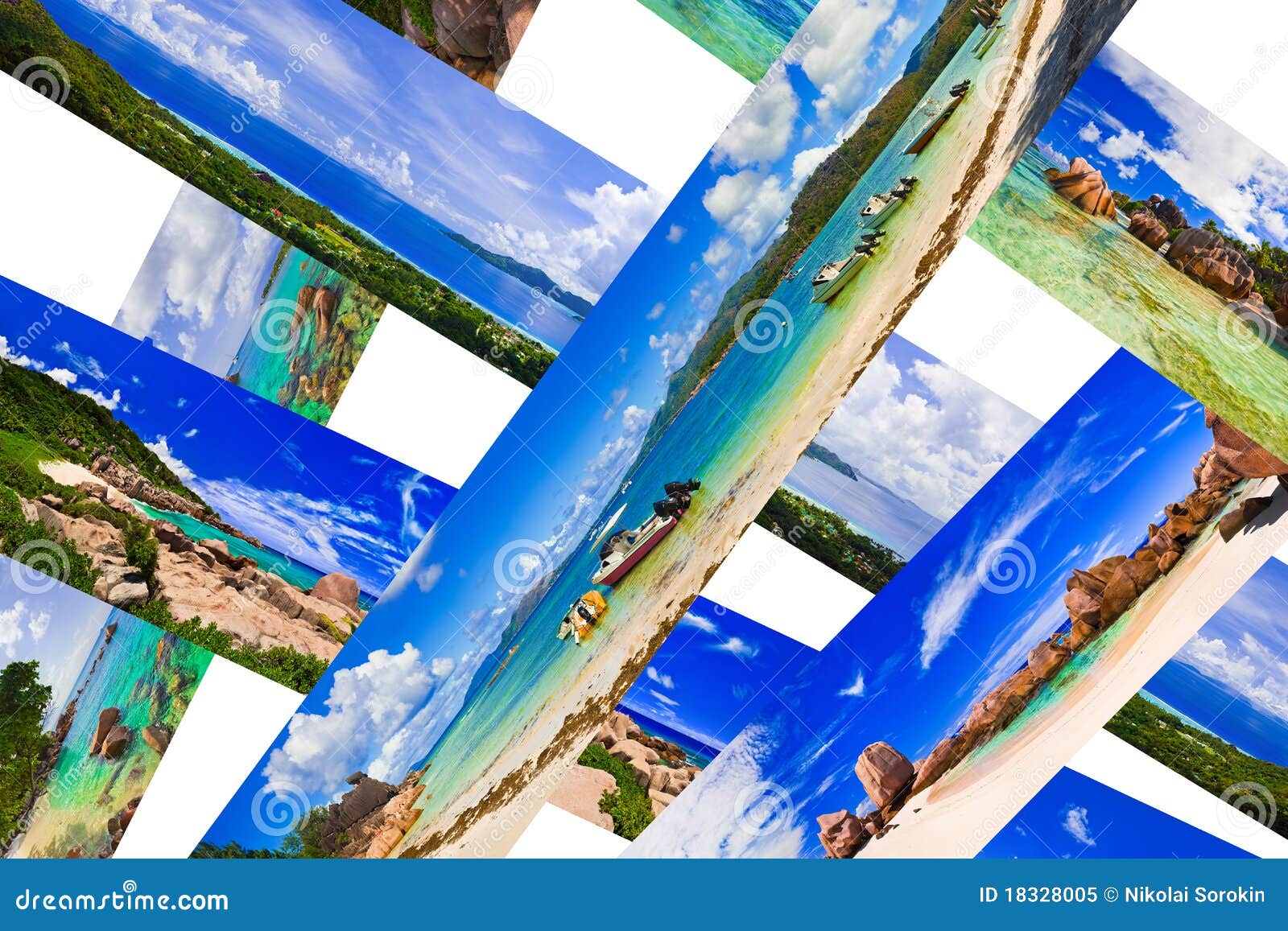 Collage of Summer Beach Panorama Stock Image - Image of maldives ...