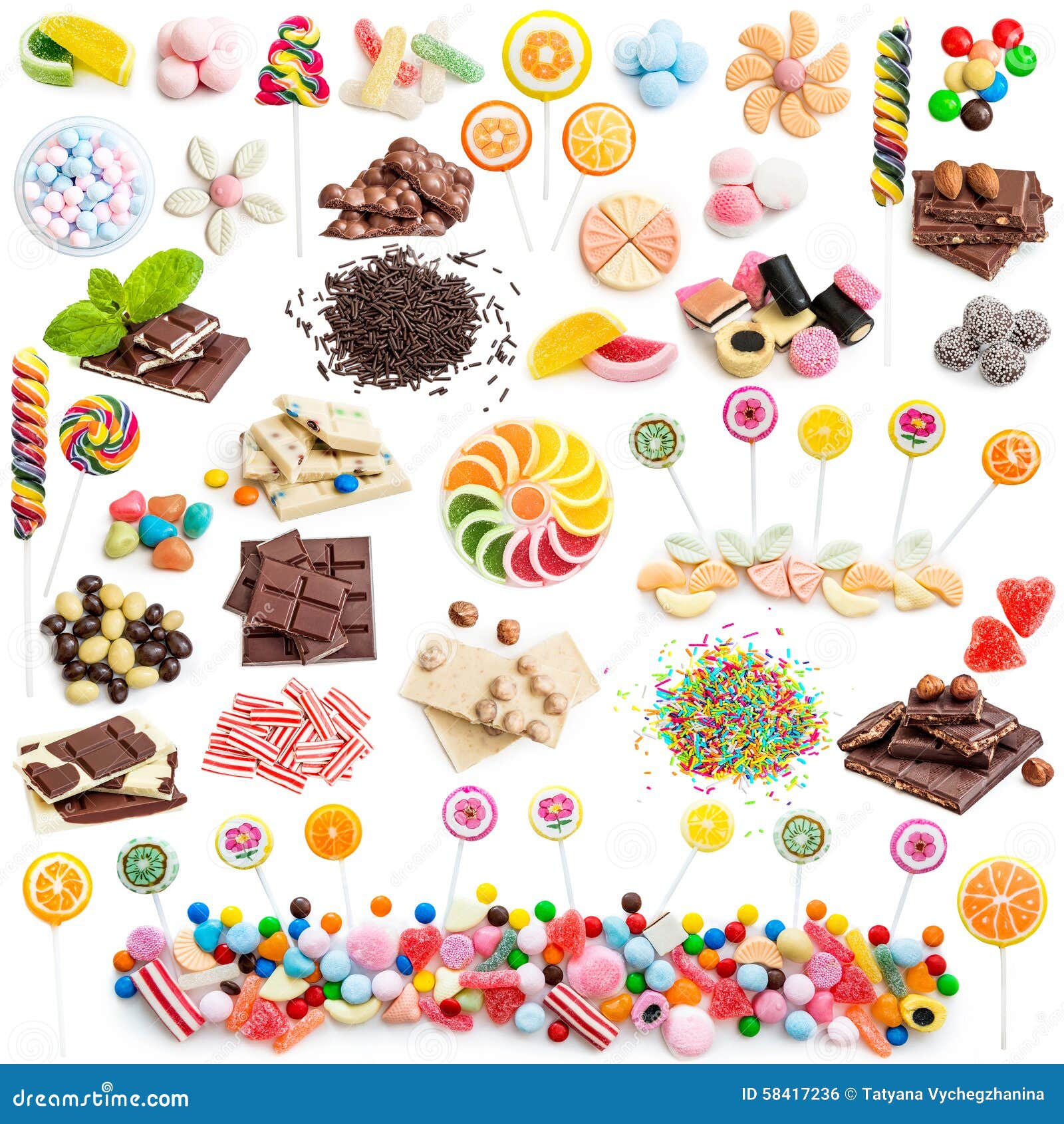 Collage sweets stock photo. Image of confection, cocoa - 58417236