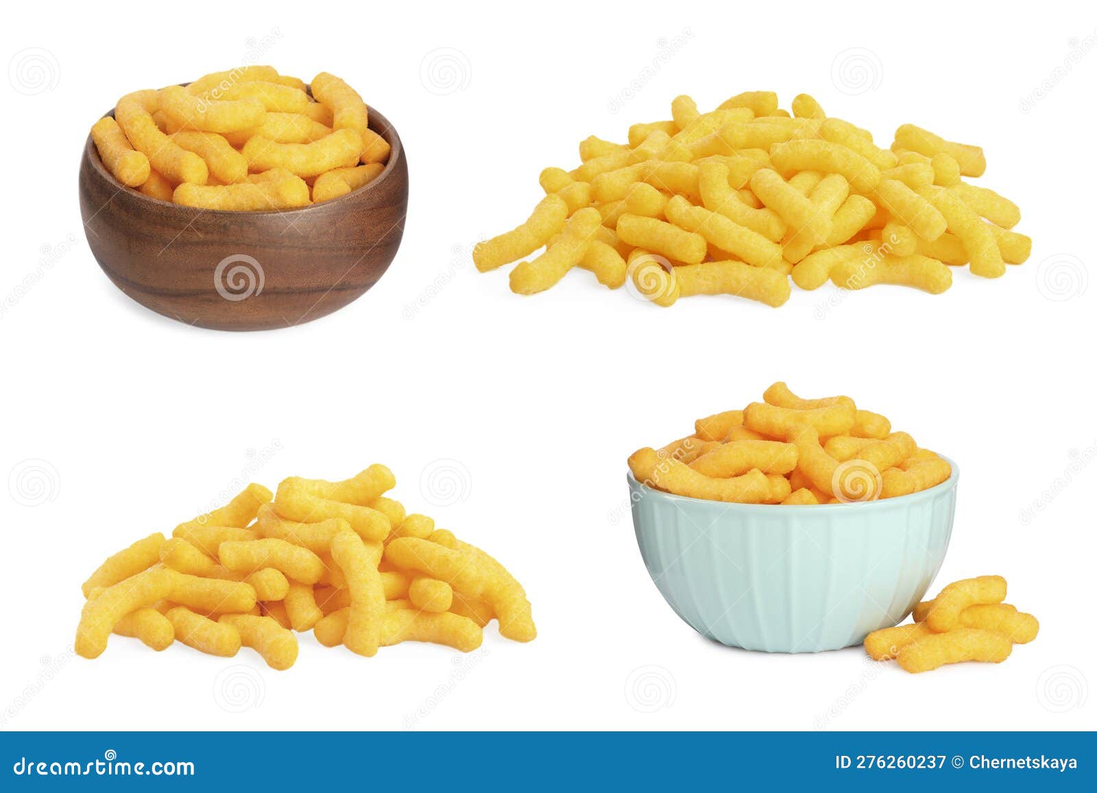 Collage of Tasty Corn Sticks on White Background Stock Image - Image of ...