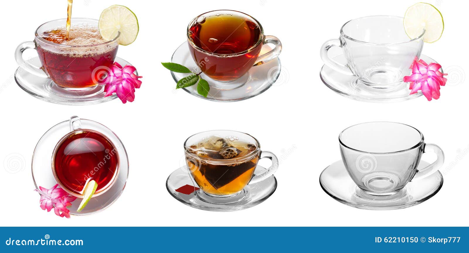 Collage of Tea. Cup, Spoon, Saucer, Green Stock Photo - Image of drink ...