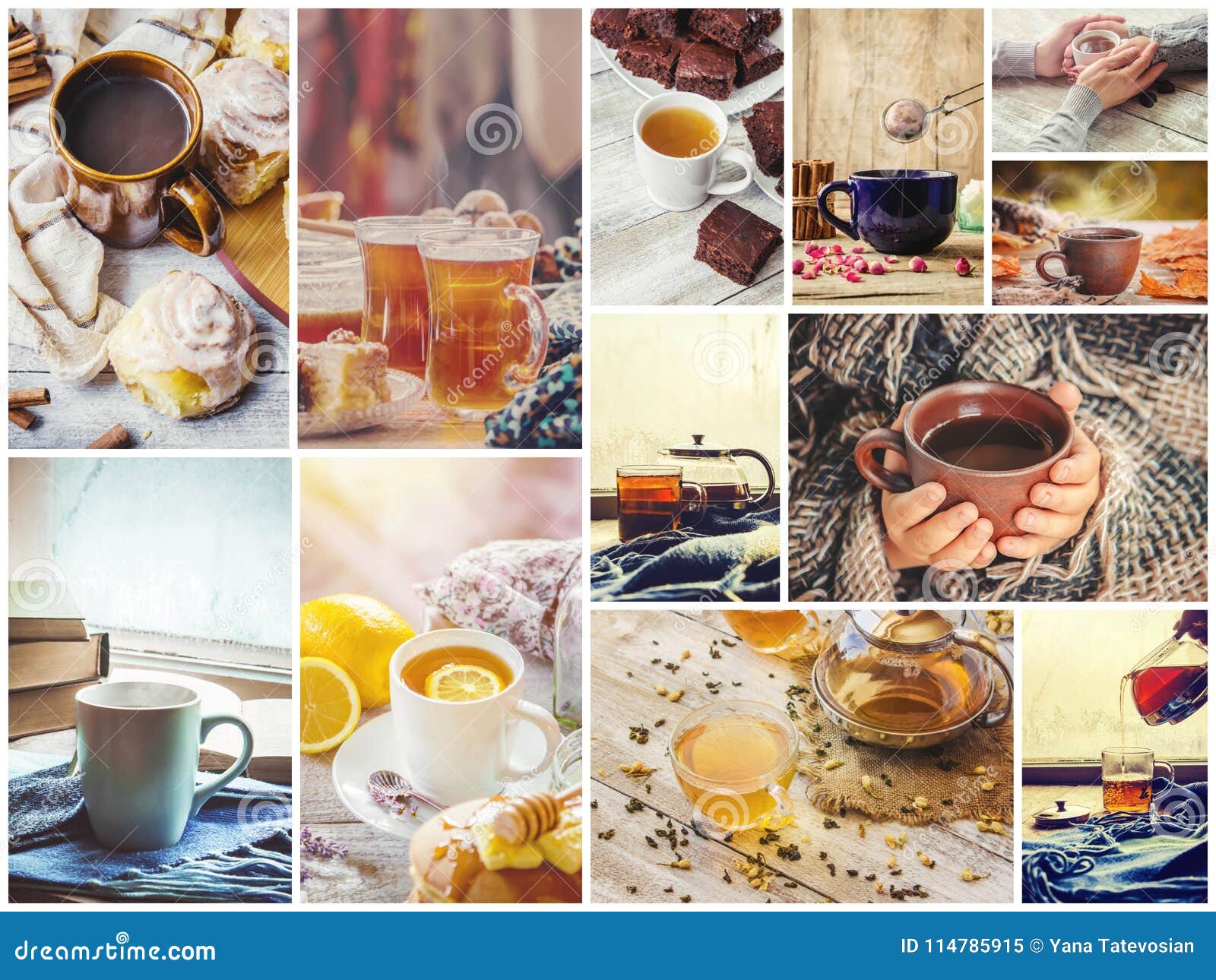 Collage of Tea. Selective Focus Stock Image - Image of copy, focus ...