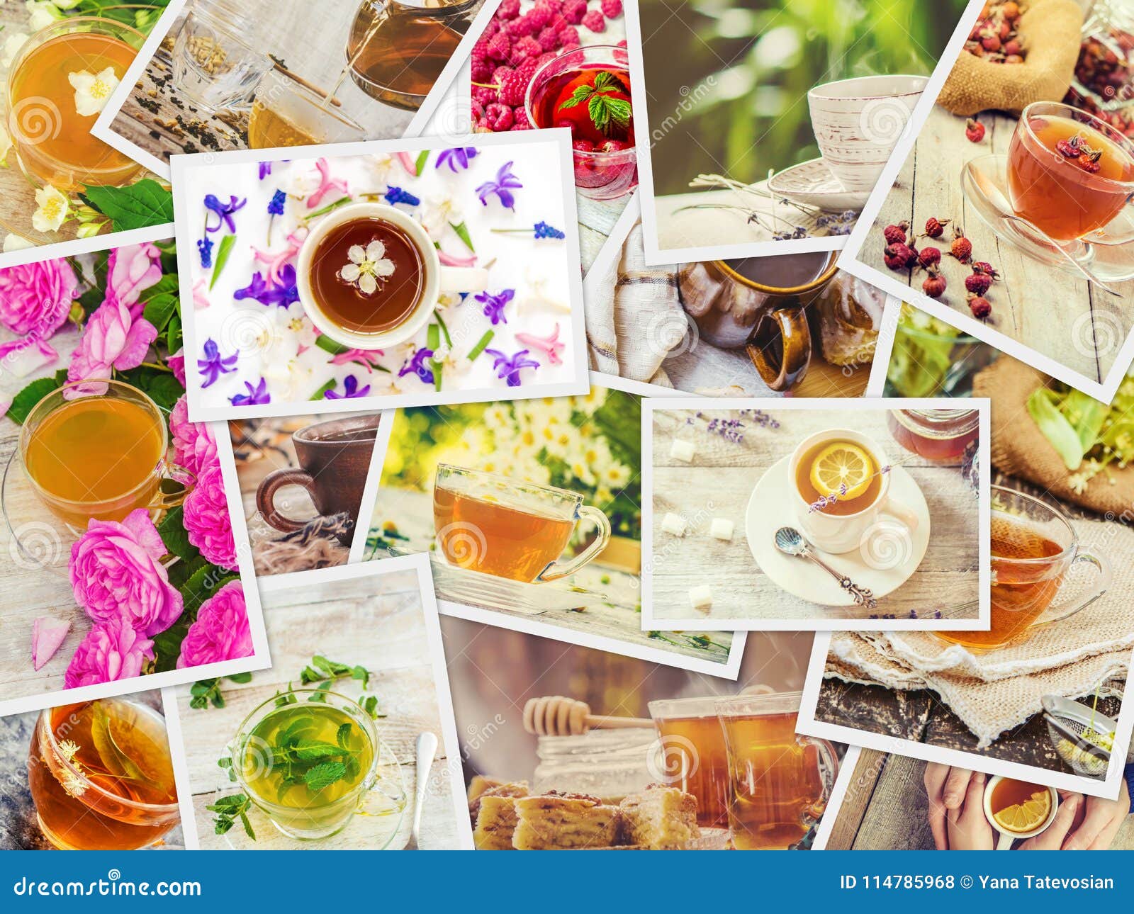 Collage of Tea. Selective Focus Stock Photo - Image of autumn, english ...