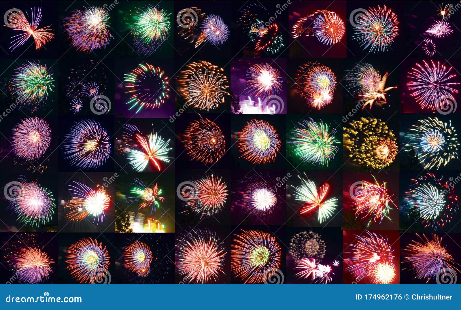 A Collage Of Fireworks Royalty-Free Stock Photo | CartoonDealer.com ...