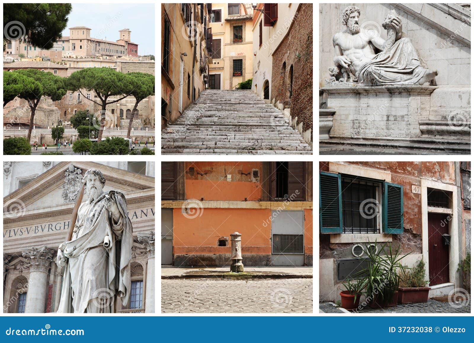 Collage on the Theme of Rome Stock Photo - Image of marble, column ...