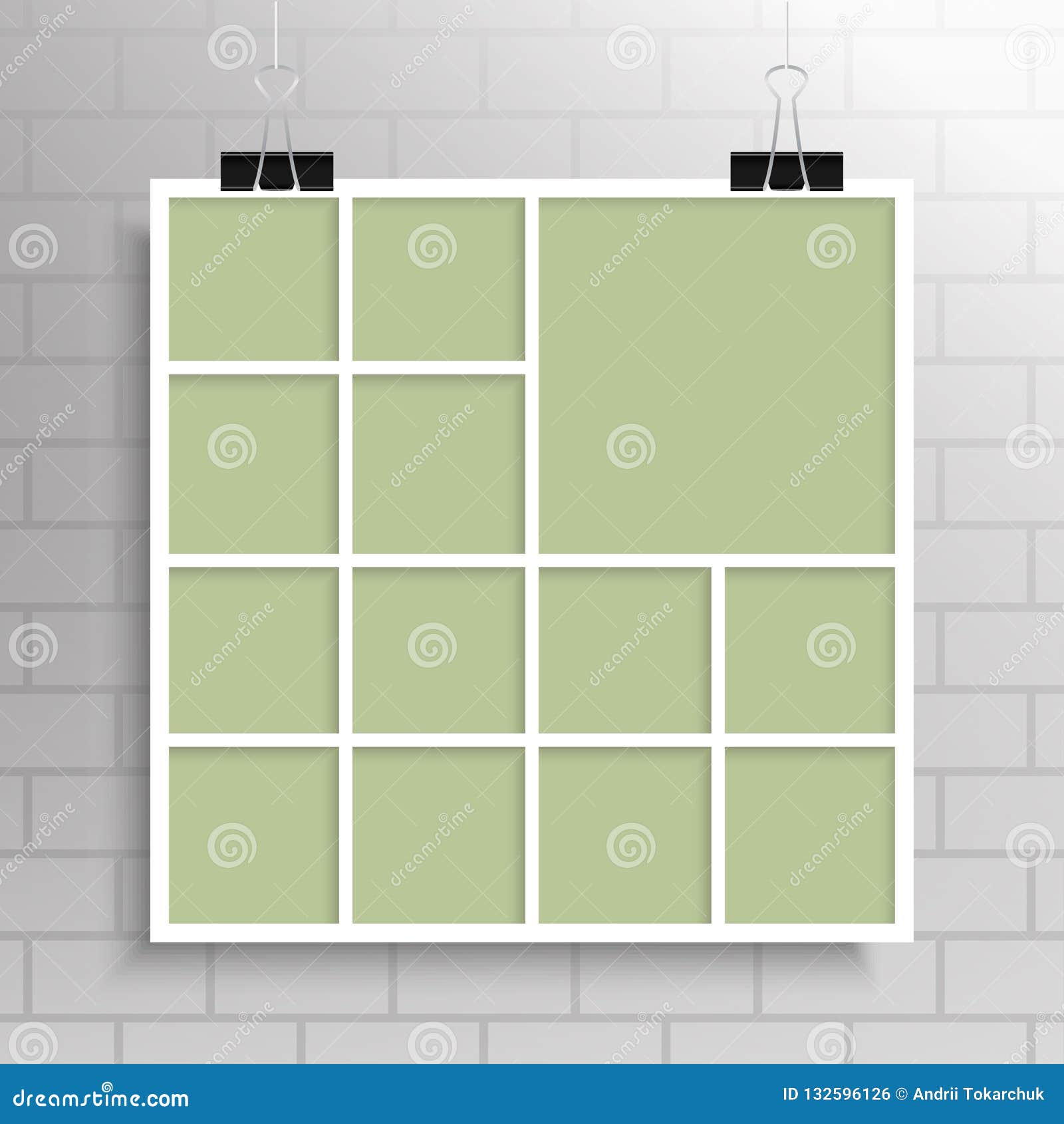 Collage Thirteen Frames for Photo or Illustration. Stock Vector ...