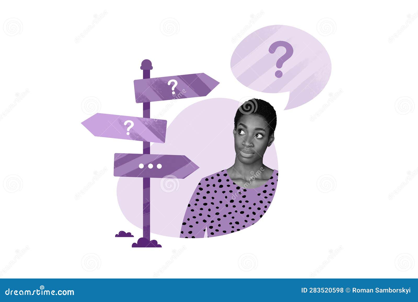 Collage of Three Different Ways Direction Pointer Guessing Funny Young ...