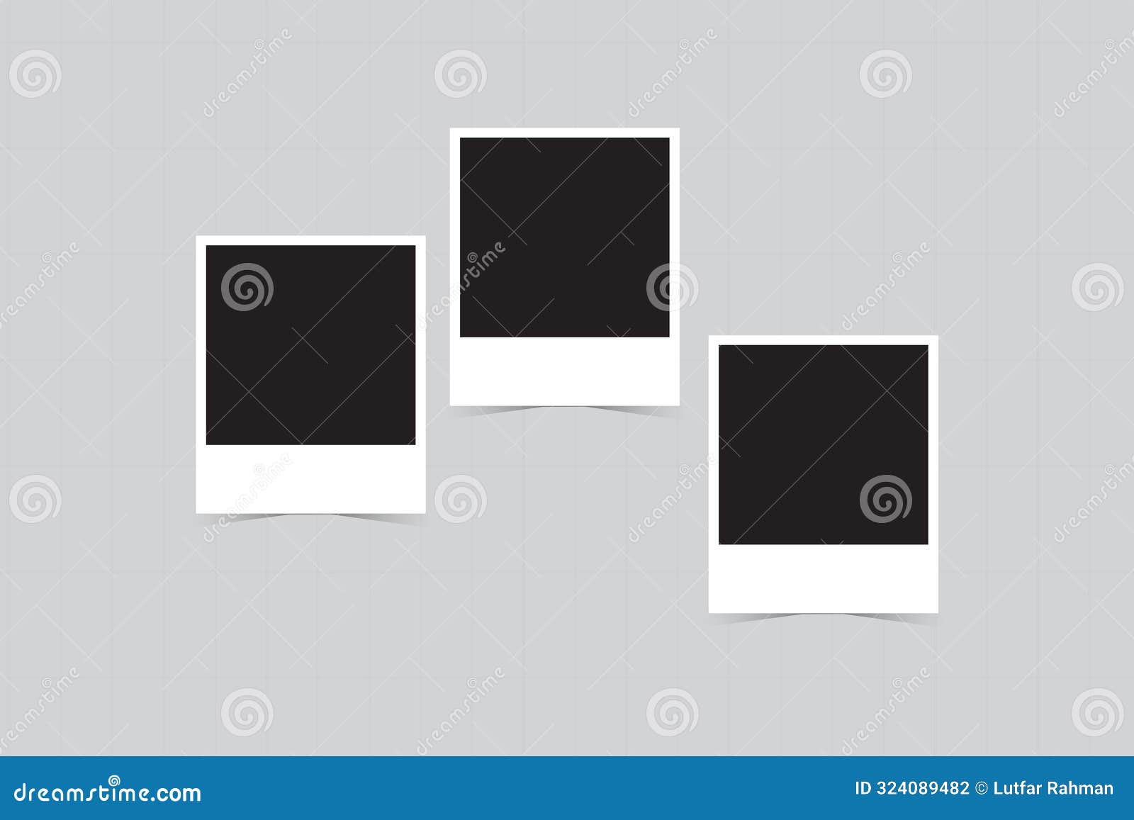 Collage of Three Empty Photo Frames Stock Vector - Illustration of ...
