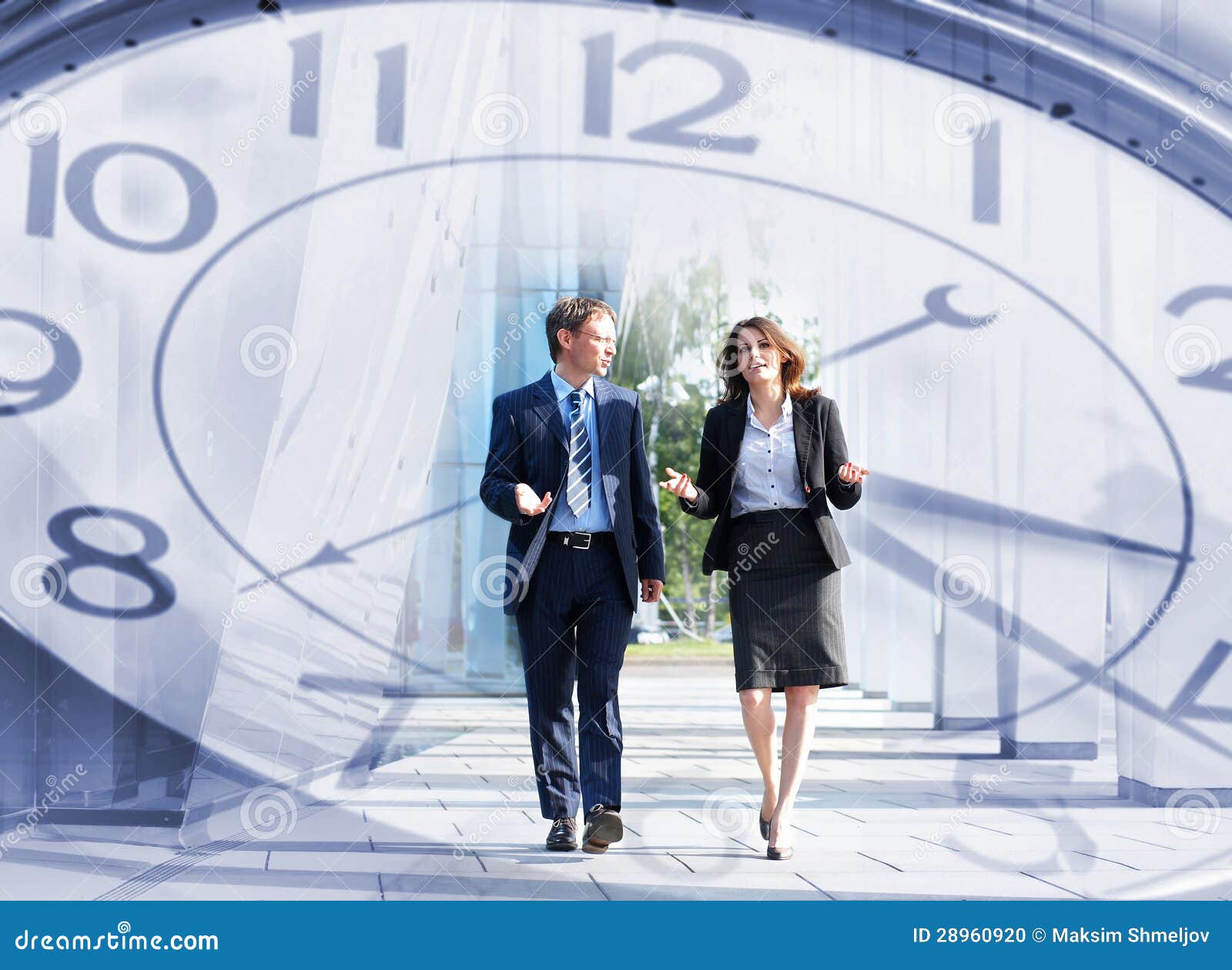 A Collage of the Time Concept and a Couple of Business Persons Stock ...