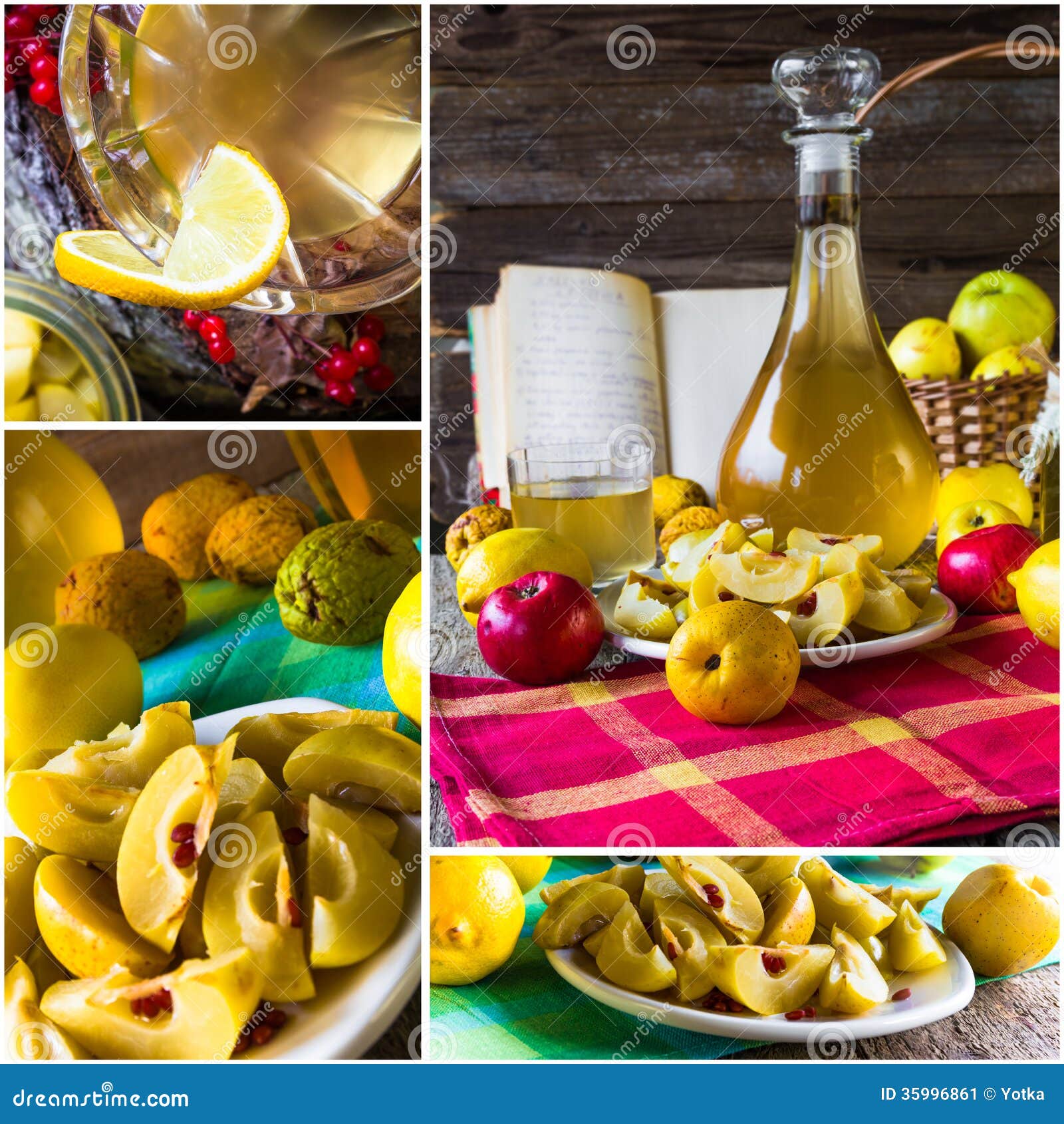 Collage Tincture Quince Fruit Alcohol Intake Stock Image - Image of ...