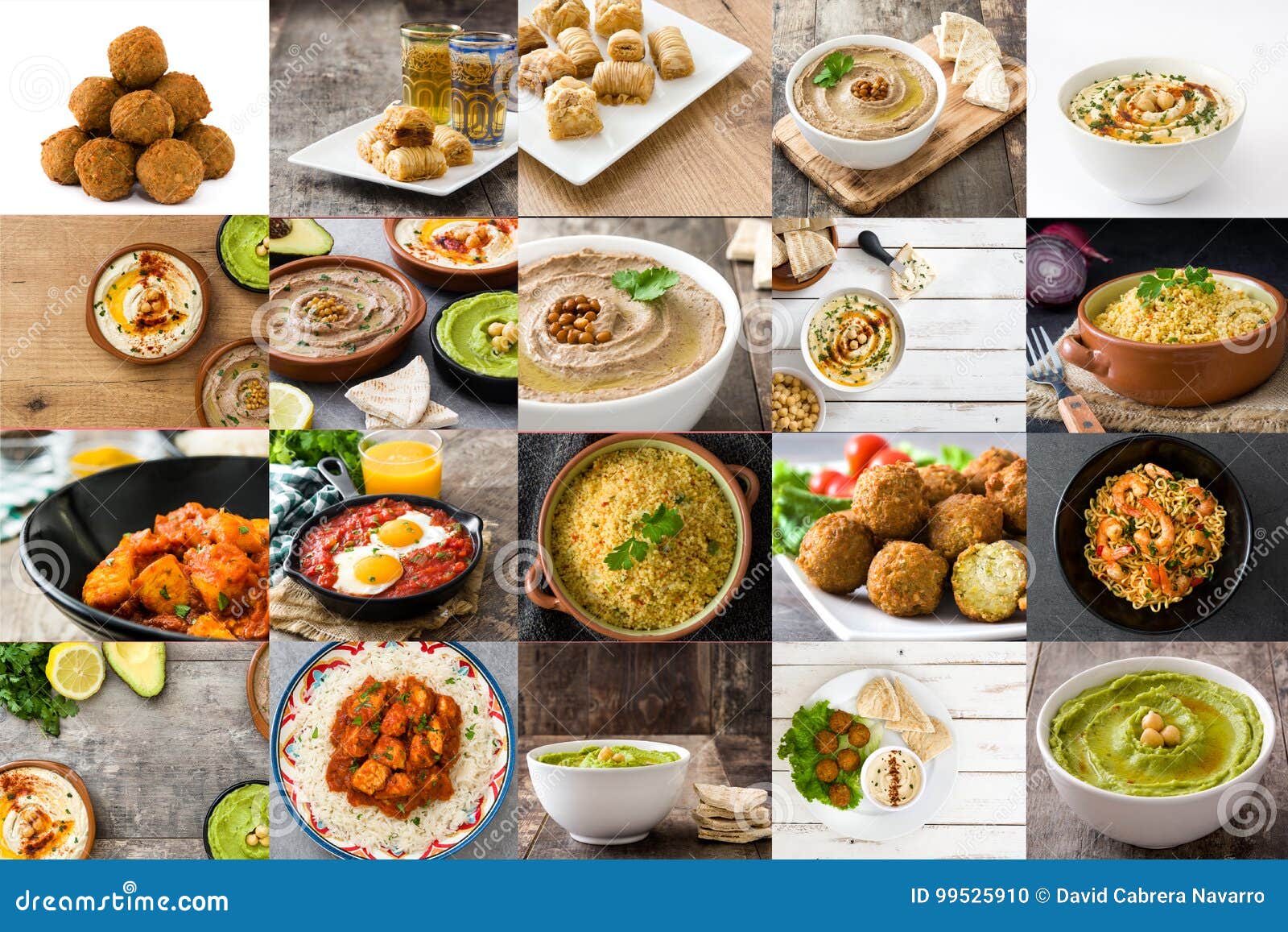 Collage Tradicional De La Comida De Oriente Medio Foto de archivo ...